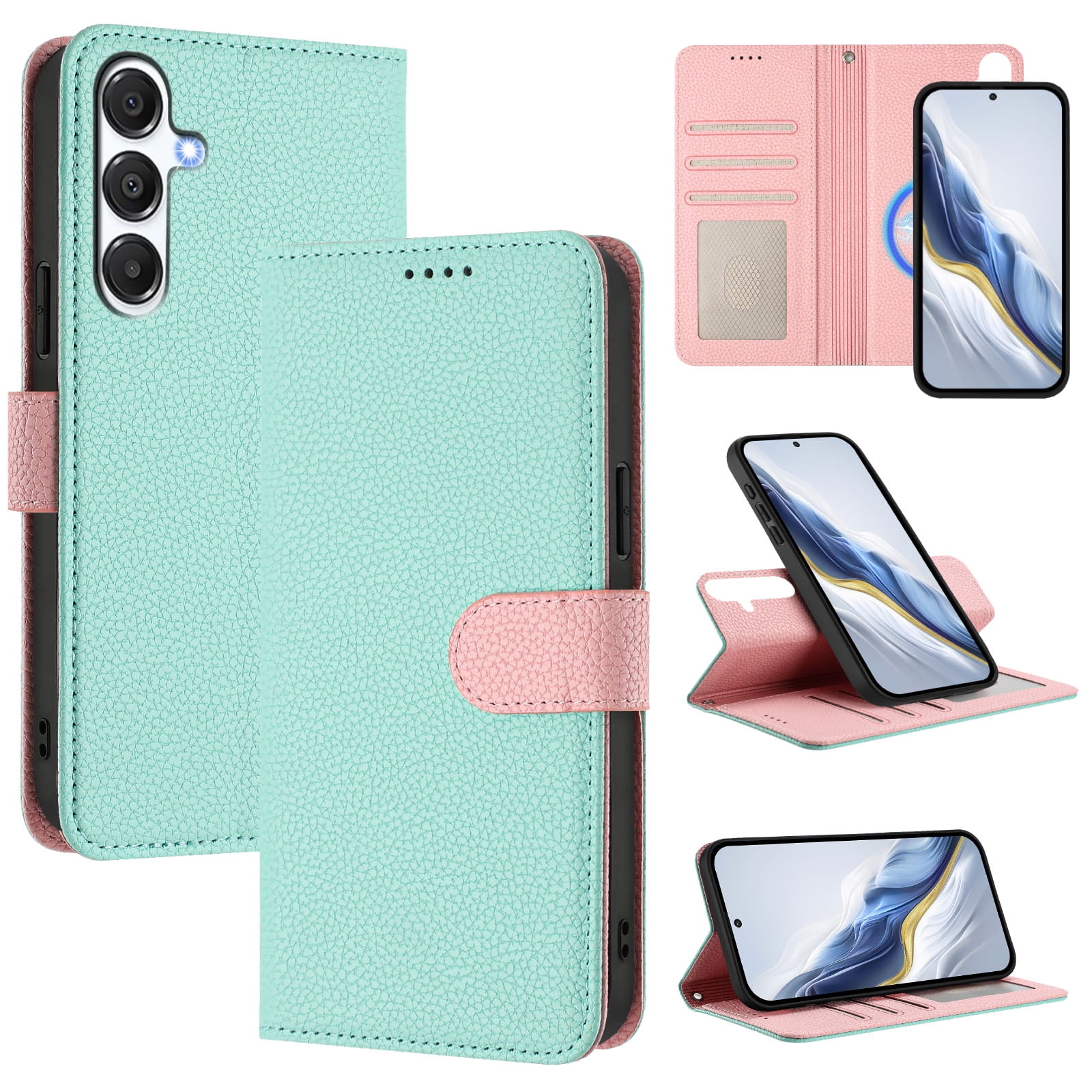 ELEHOLD For Samsung Galaxy S24 FE Flip Wallet Case, 2-in-1 Detachable ...