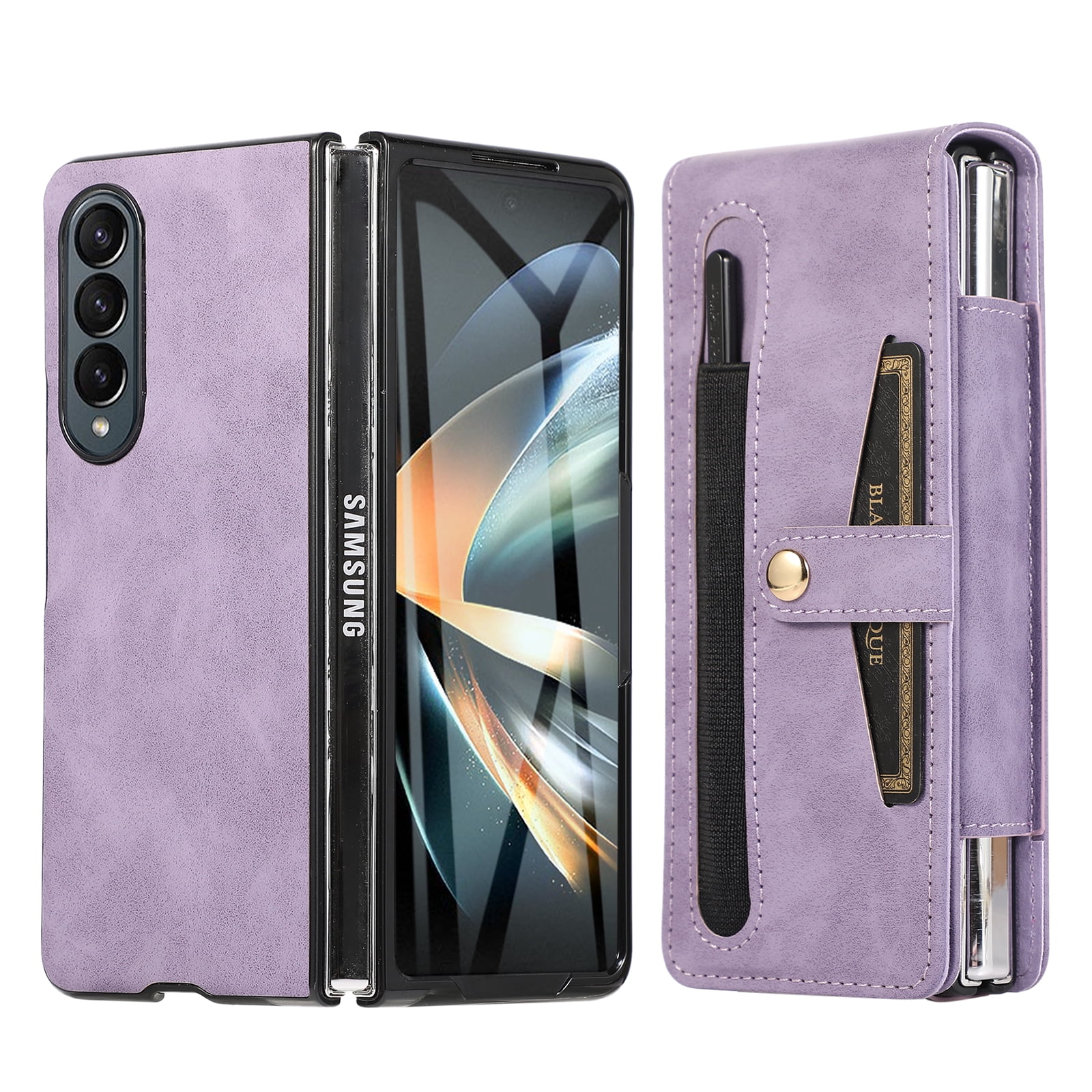 ELEHOLD for Samsung Galaxy Z Fold 3 Leather Case with Rotation Belt ...
