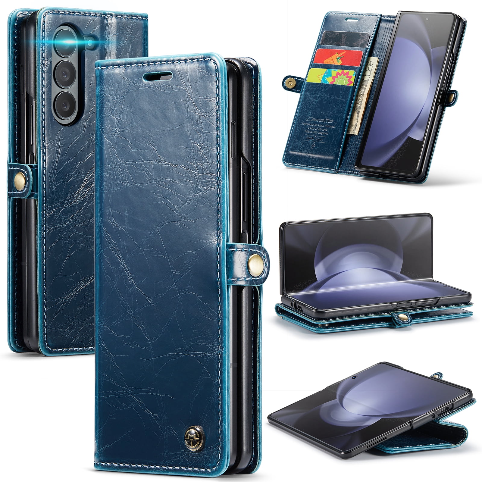 ELEHOLD for Samsung Galaxy Z Fold 5 Wallet Case Premium Luxury PU ...