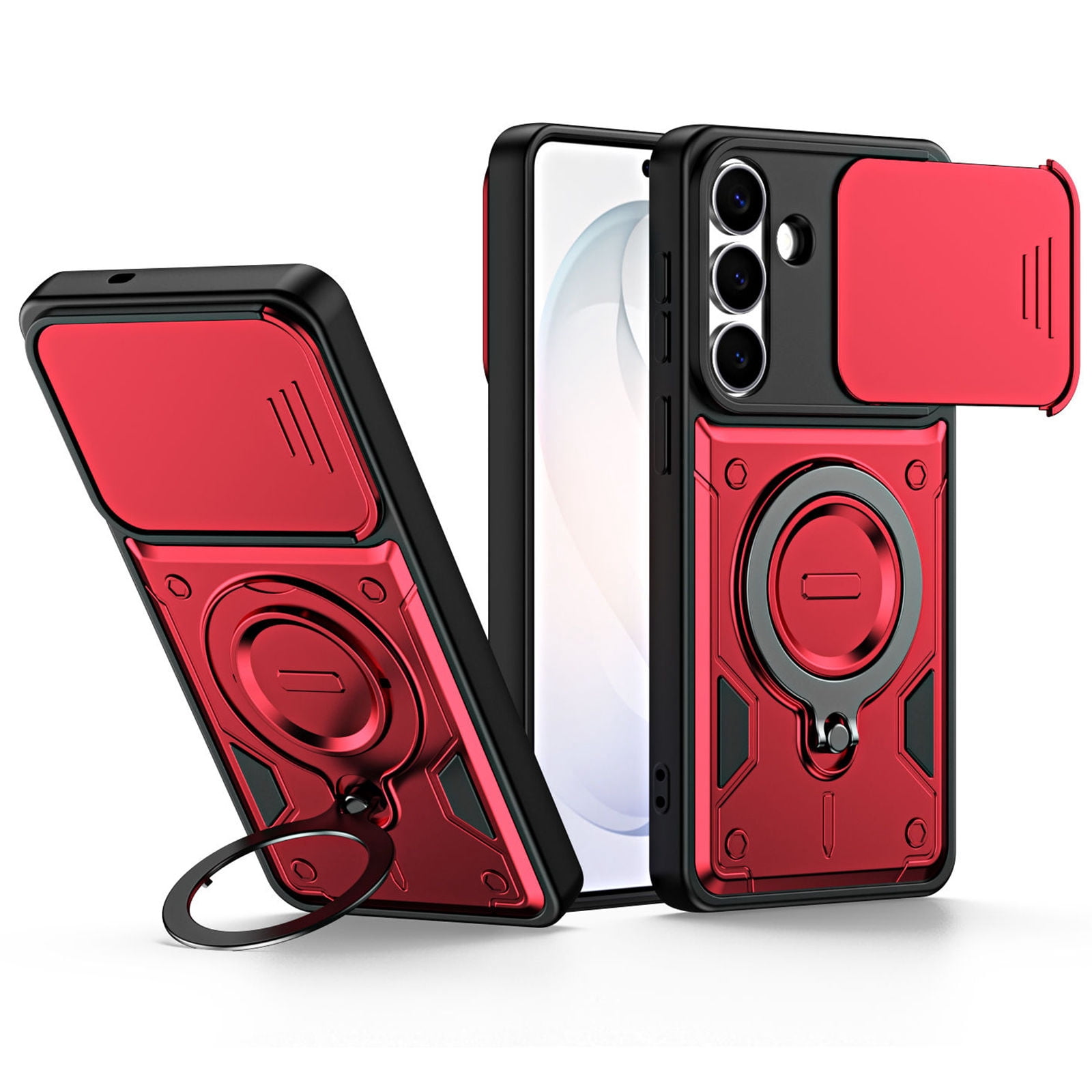 ELEHOLD Sliding Camera Cover Ring Kickstand Hybrid Shockproof ...