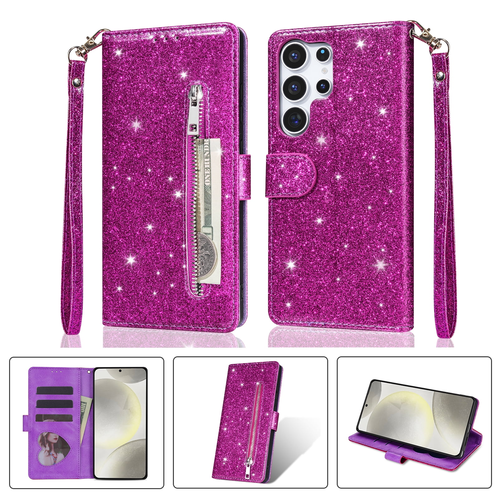 ELEHOLD Stylish Flip Wallet Case For Samsung Galaxy S26 Ultra,Bling ...