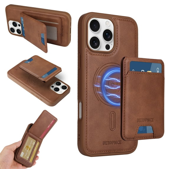 ELEHOLD Wallet Case for iPhone 16 Pro, 2-in-1 RFID Blocking Magnetic ...