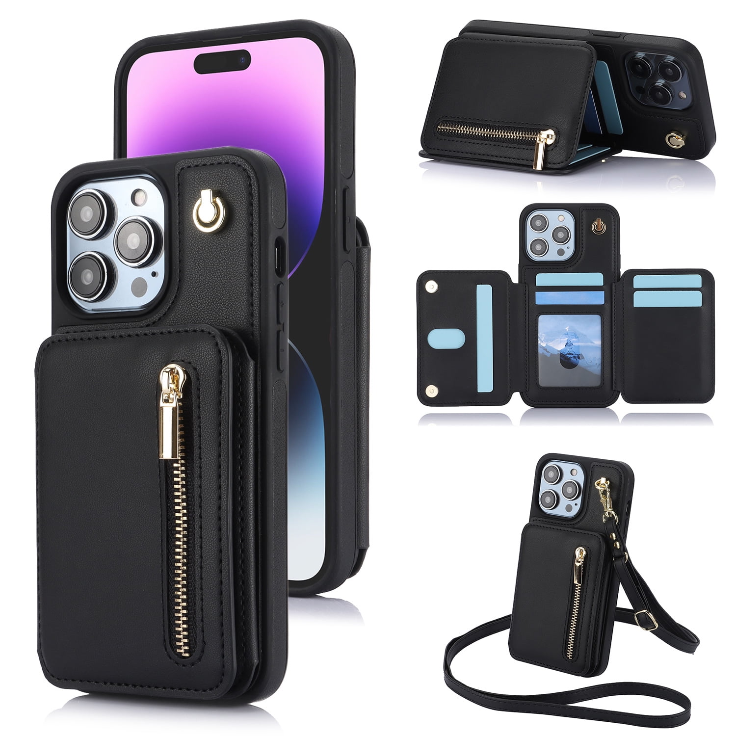 ELEHOLD Wallet Crossbody Case for iPhone 13 Pro Max with RFID Blocking ...