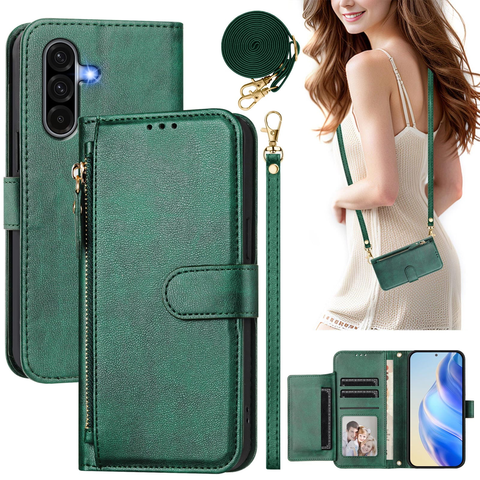 ELEHOLD Wallet Phone Case For Samsung Galaxy A57 with Zipper Pocket ...