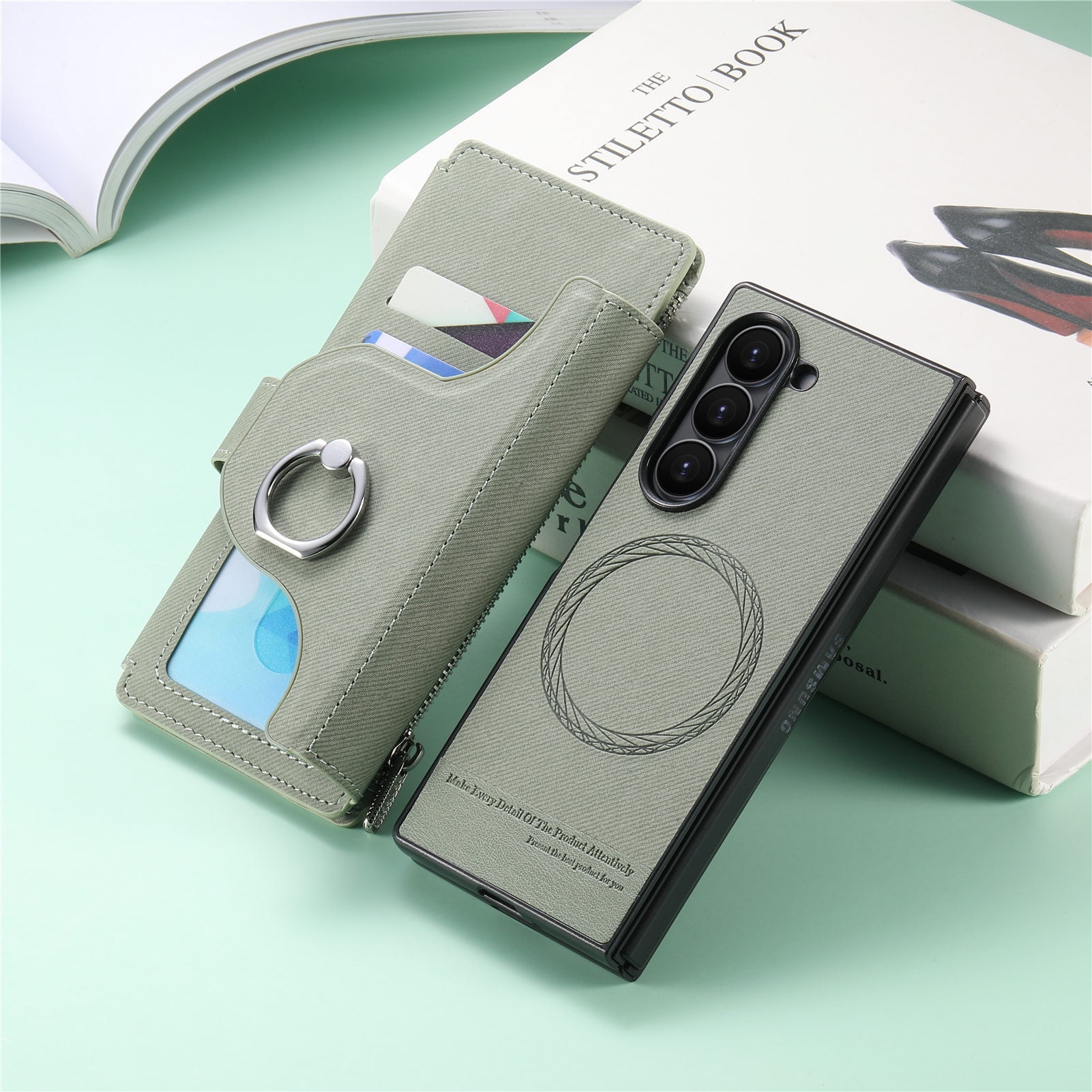 ELEHOLD Zipper Wallet Case for Samsung Galaxy Z Fold 7, 2-in-1 ...