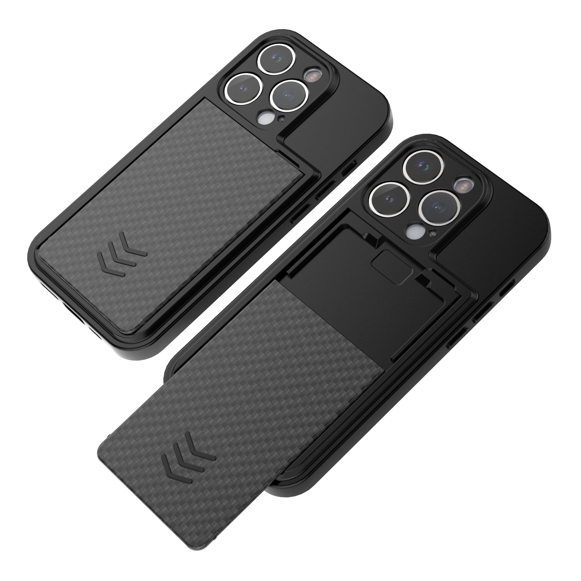 ELEHOLD for iPhone 14 Hard Phone Case with Back Card Holder Full Body ...