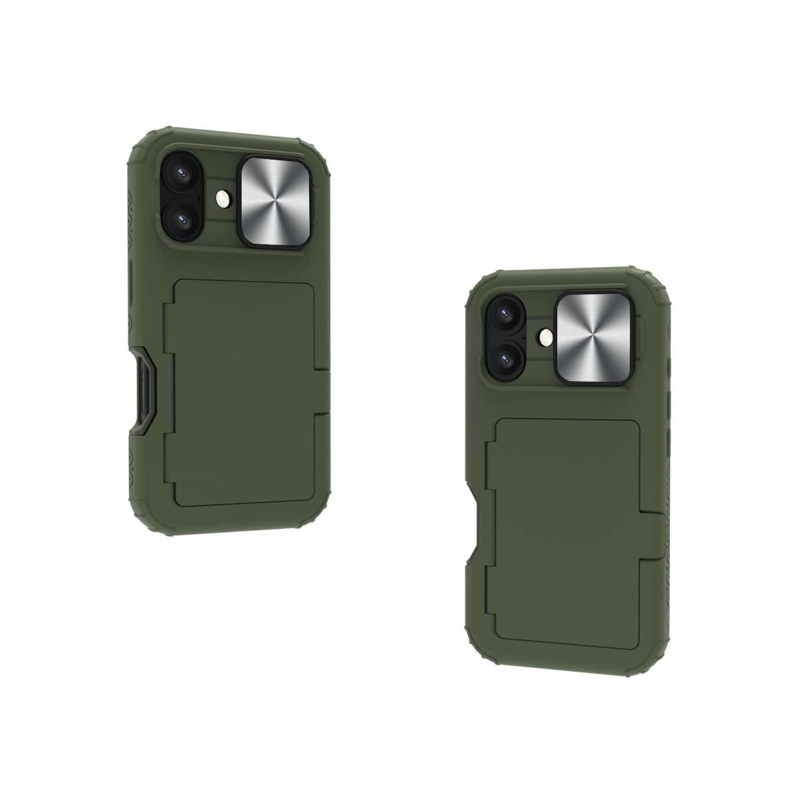 ELEHOLD for iPhone 16 Case,Built-in Card Holder Slide Len Cover ...