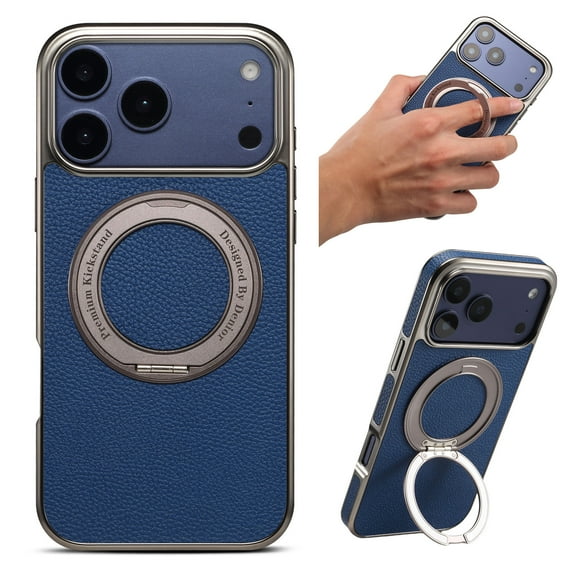 ELEHOLD for iPhone 17 Pro Max Magnetic Case, Premium PU Leather Non ...