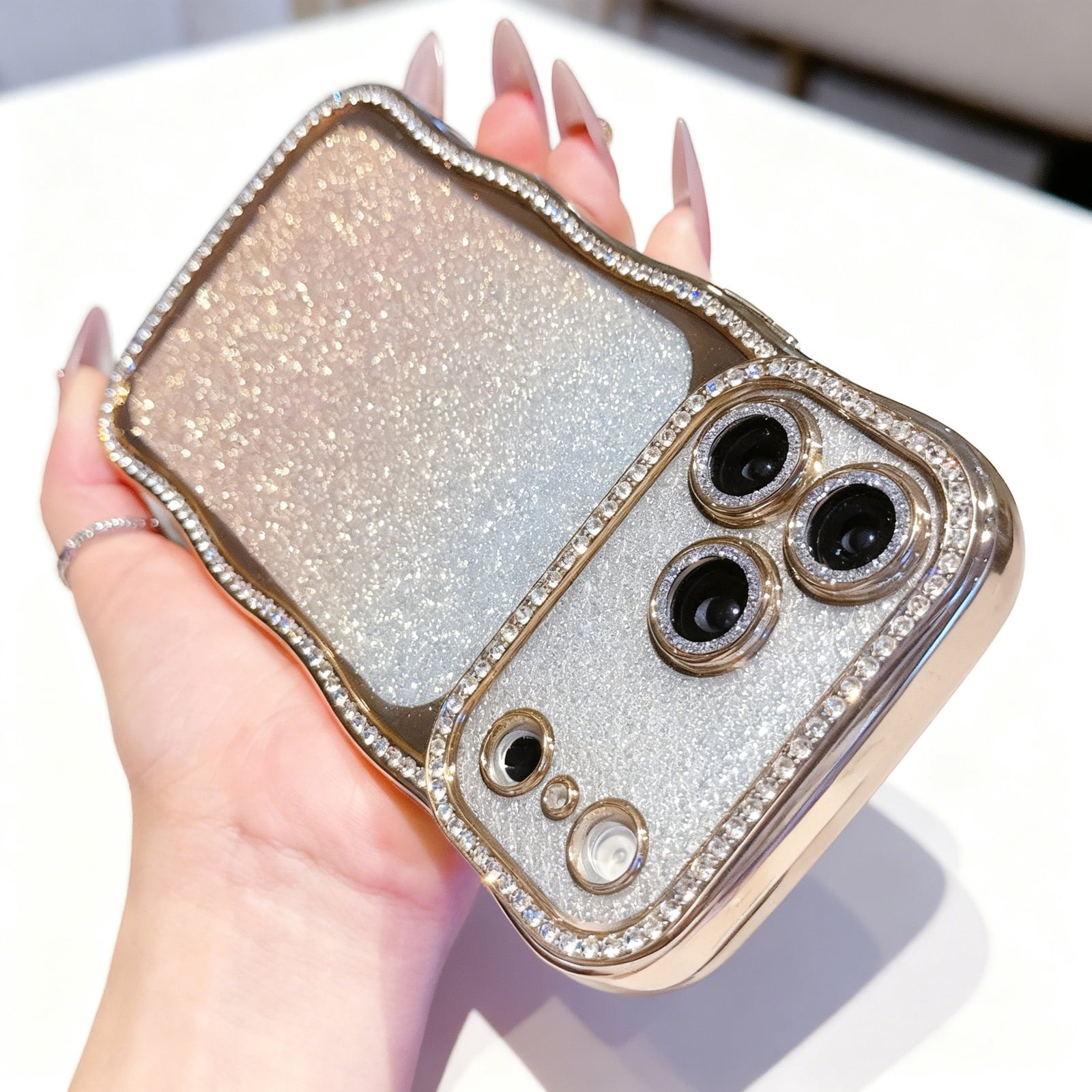 ELEHOLD for iPhone 17 Pro Protective Case, Bling Glitter Diamond Non ...