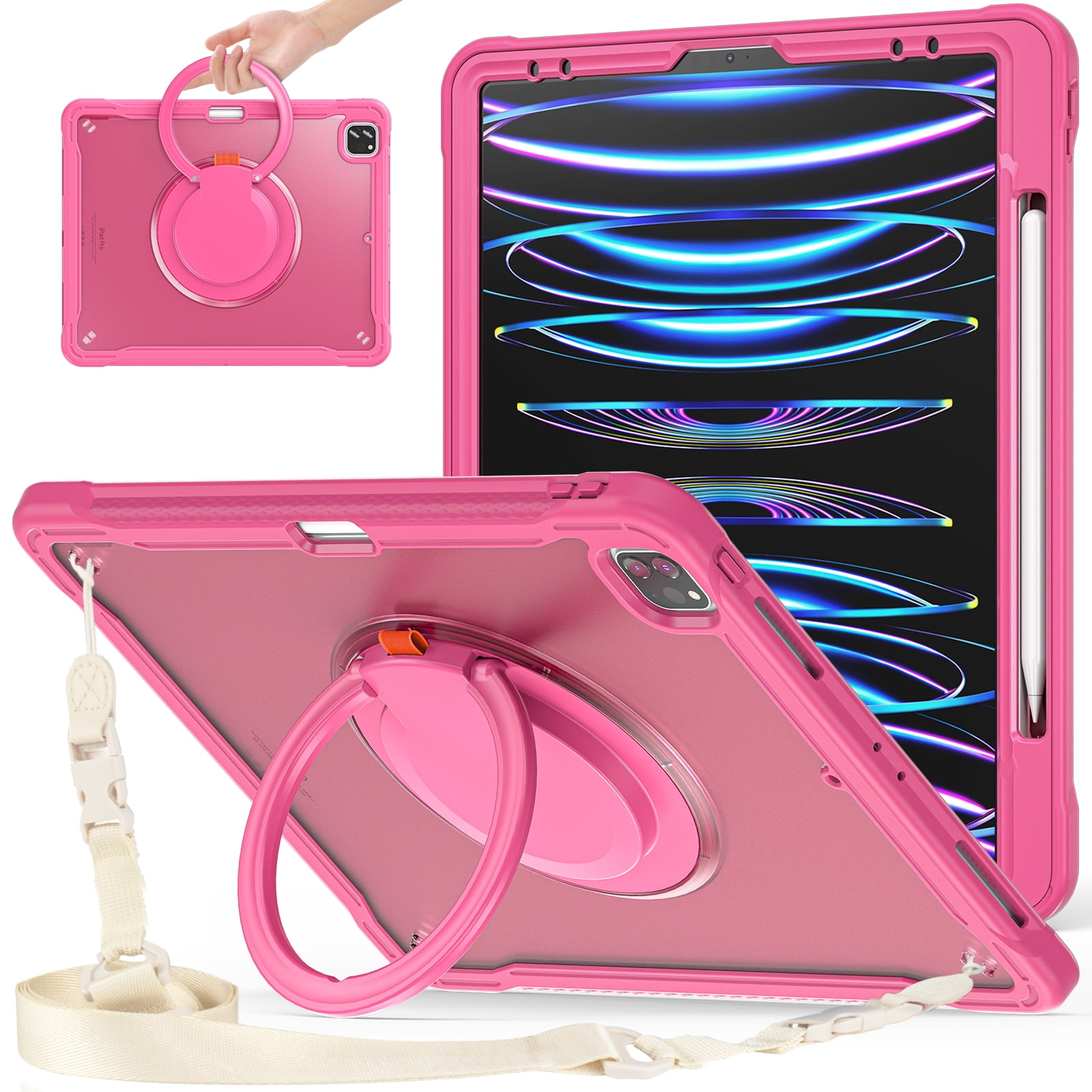 ELEHOLD for iPad Pro 12.9 Inch 2022/2021/2020/2018 Rugged Case,Hybrid ...