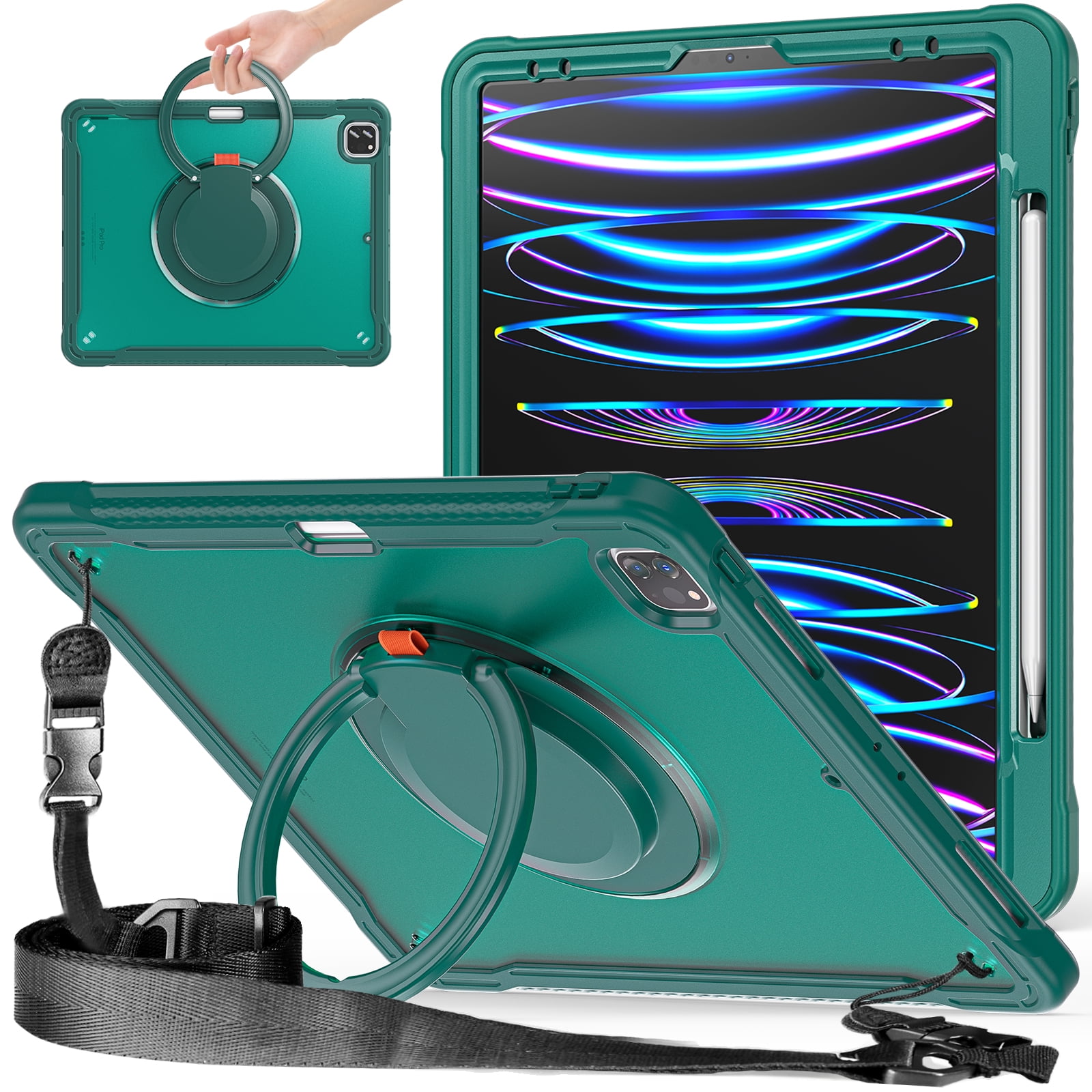 ELEHOLD for iPad Pro 12.9 Inch 2022/2021/2020/2018 Rugged Case,Hybrid ...