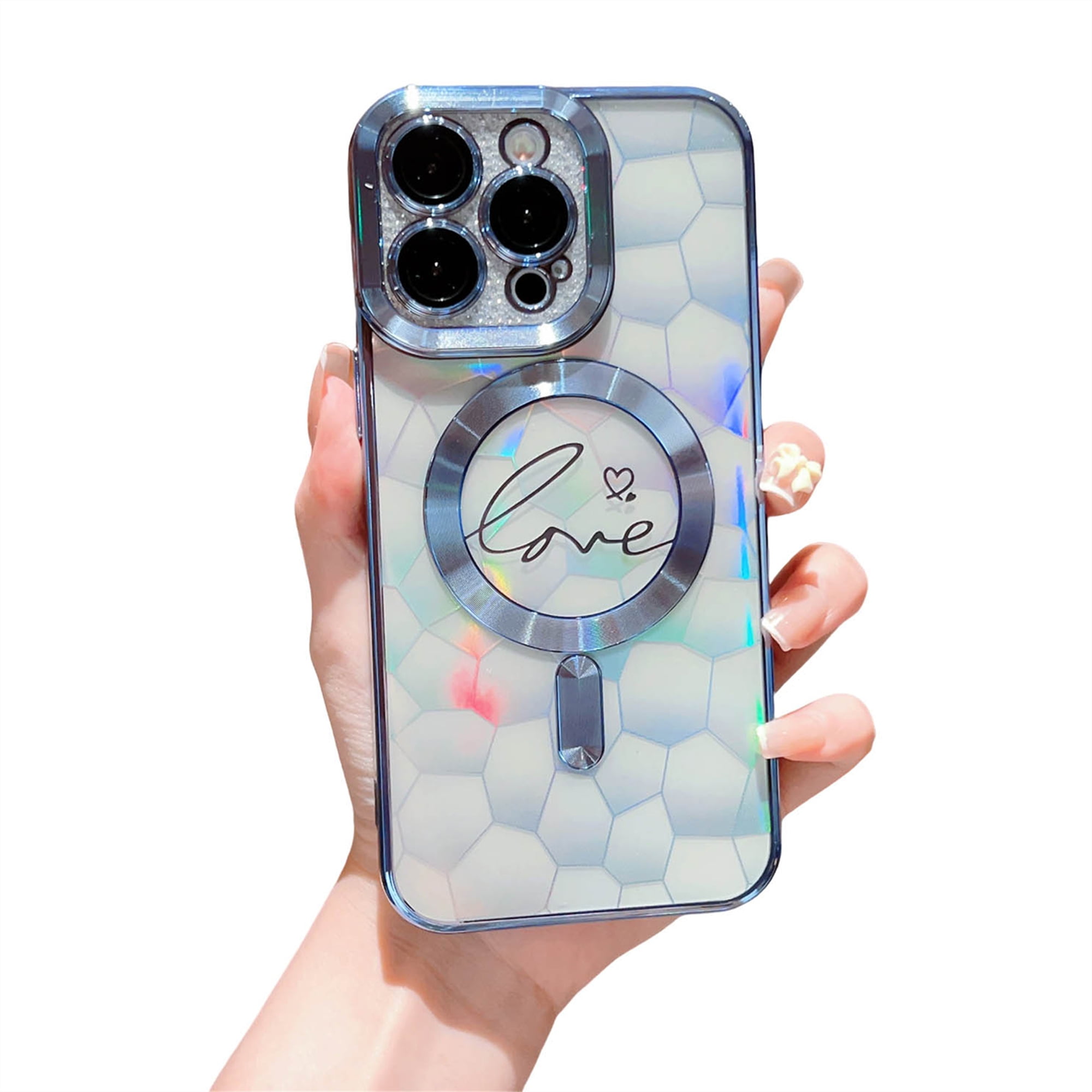 ELEHOLD for iPhone 13 Pro Max Case Plating Clear Case with Glitter ...