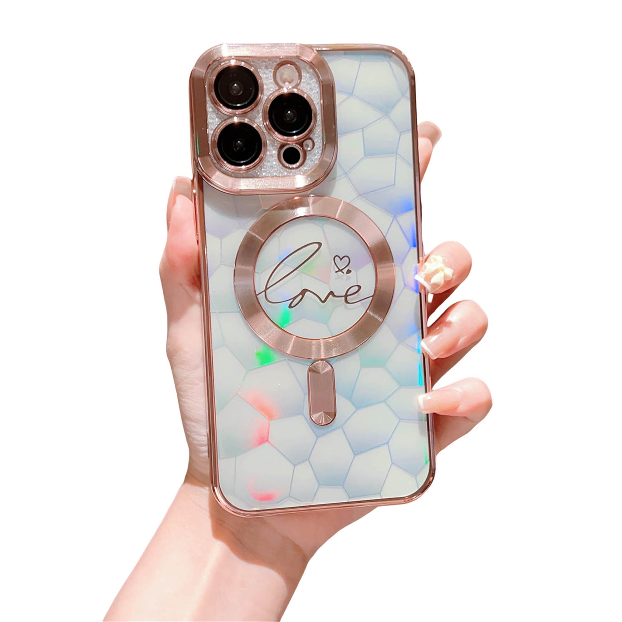 ELEHOLD for iPhone 13 Pro Max Case Plating Clear Case with Glitter ...