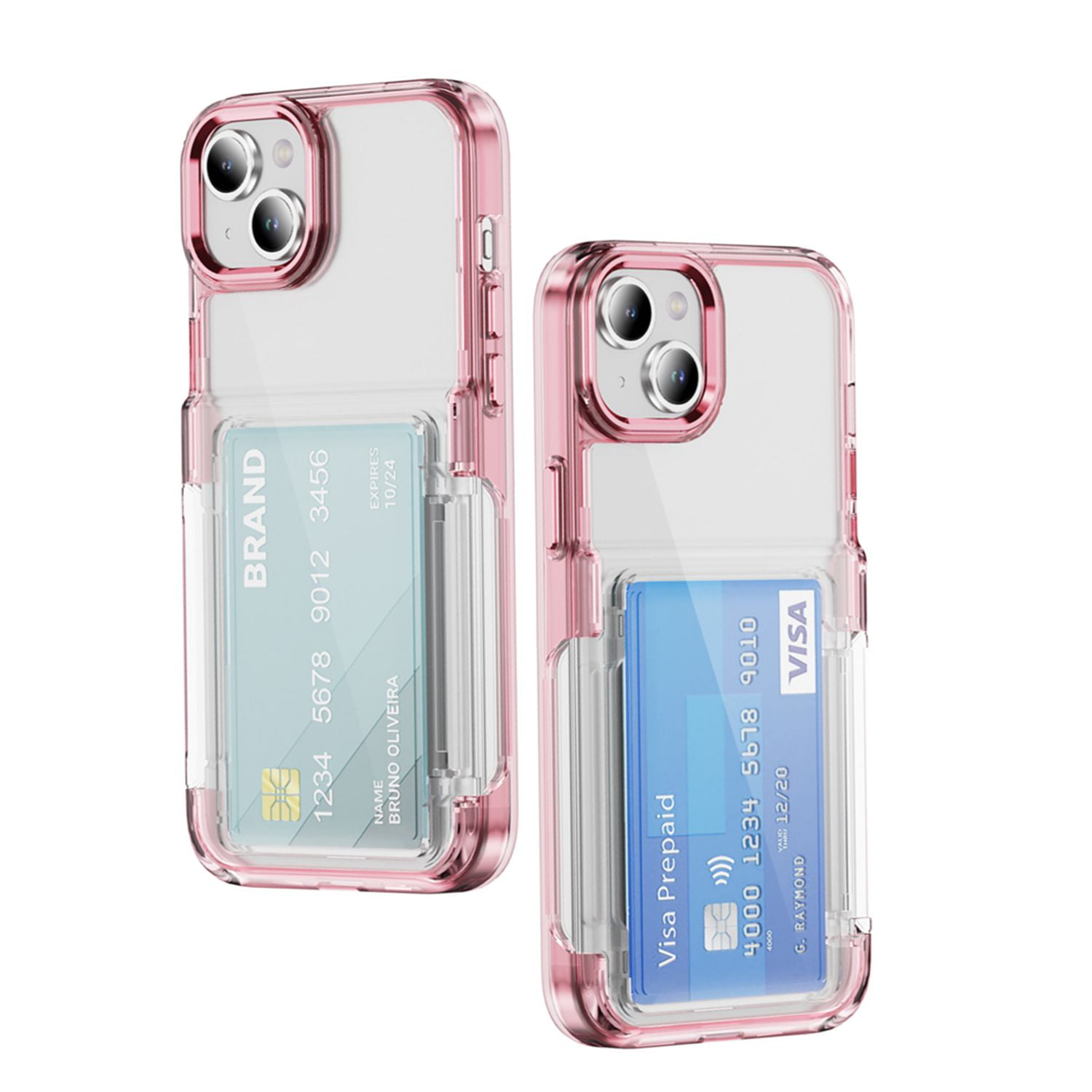 ELEHOLD for iPhone 14 Plus Case,Clear Card Holder Kickstand Credit Card ...