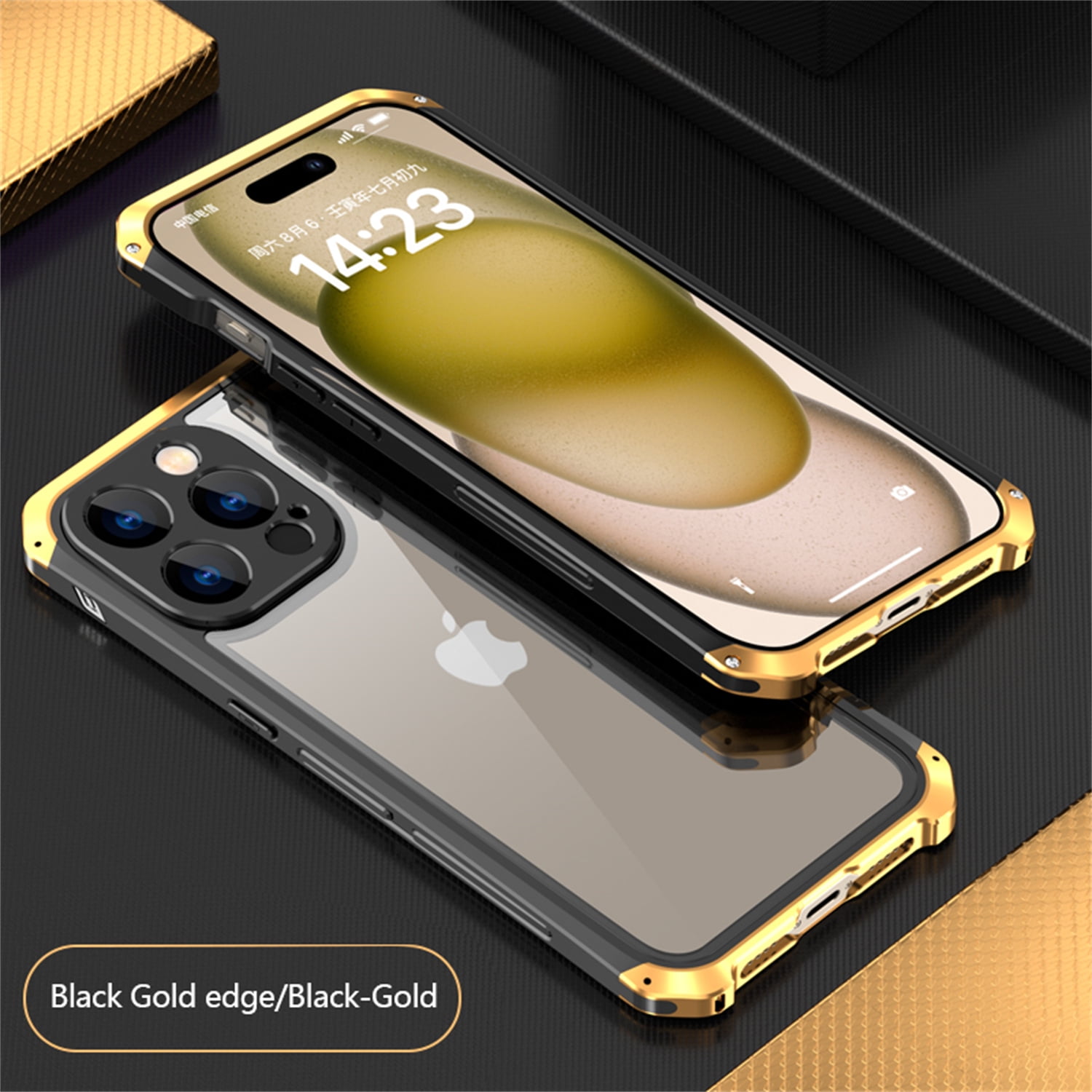 ELEHOLD for iPhone 14 Plus Rugged Case Aluminium Alloy Metal Frame ...