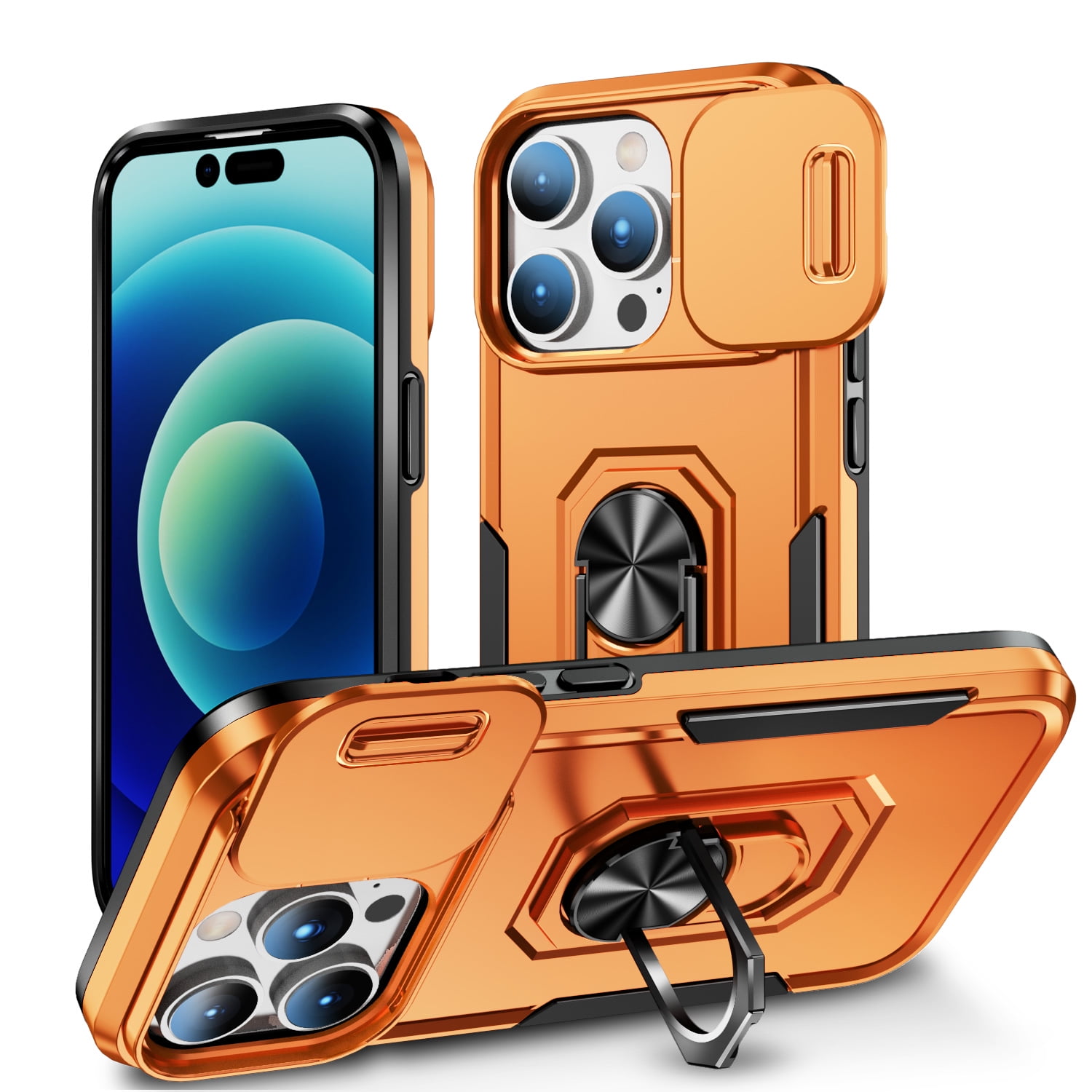 ELEHOLD for iPhone 14 Pro Heavy Duty Rugged Case, Sliding Camera Cover ...