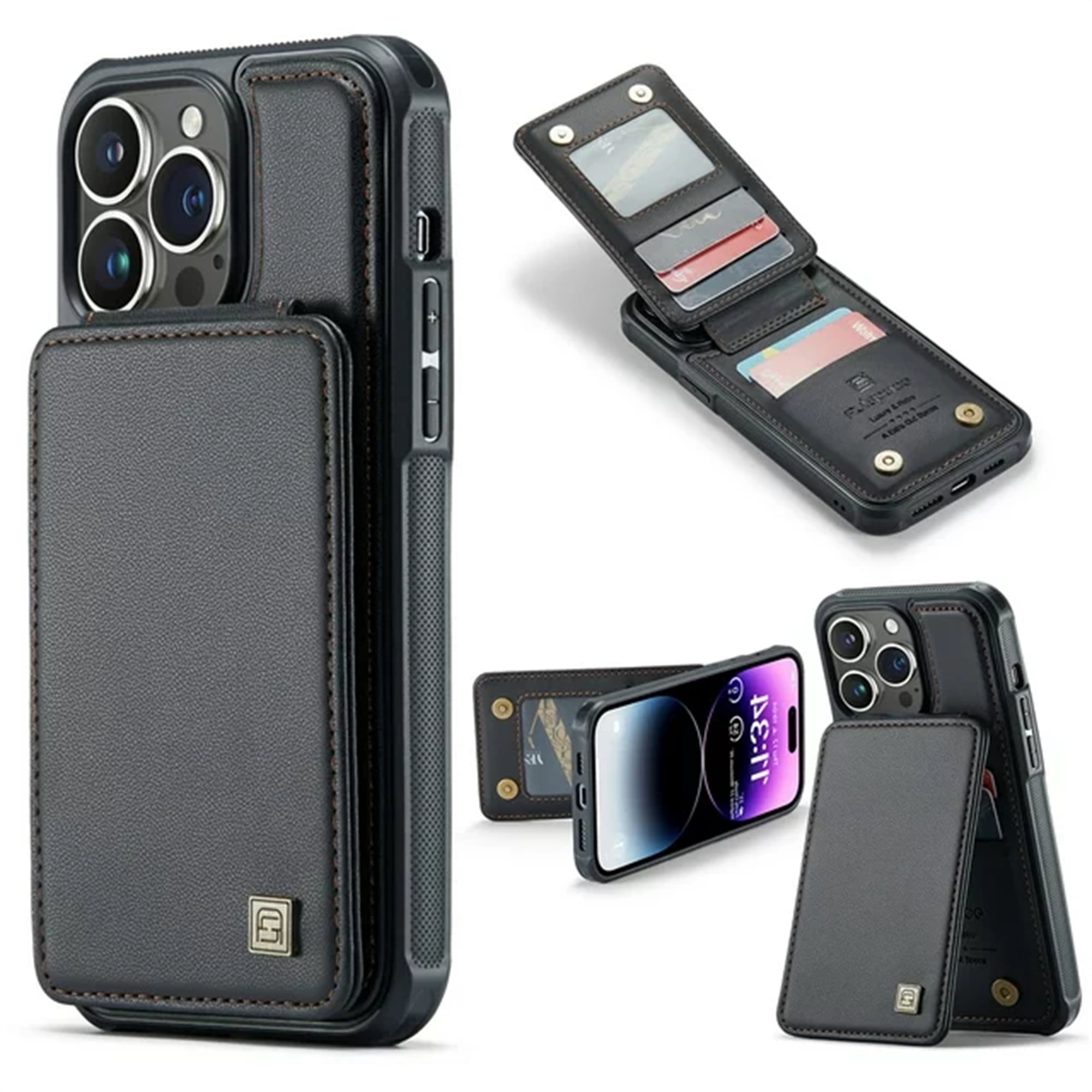 ELEHOLD for iPhone 15 Case with Card Holder, 6.1 Inch Wallet Case for ...