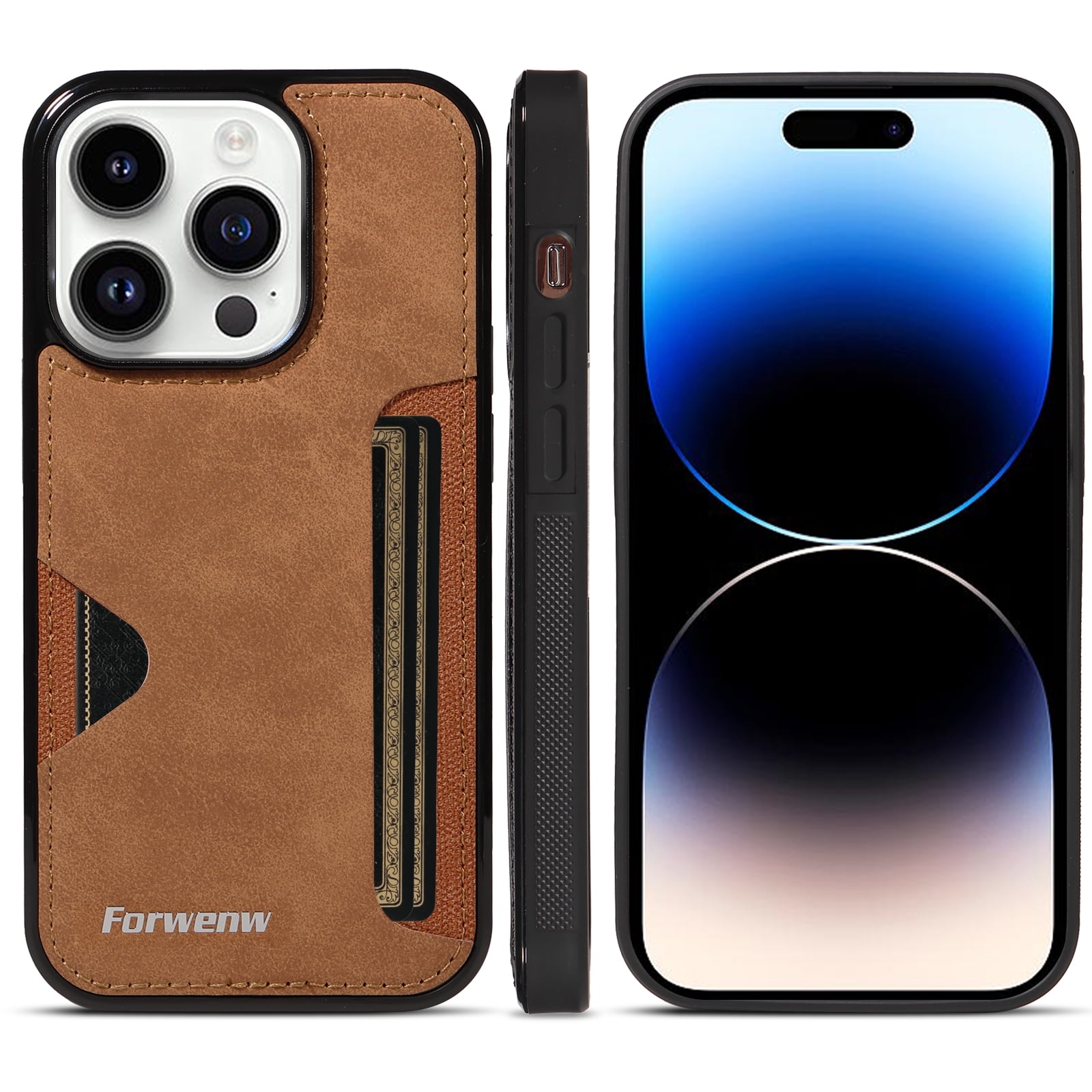 ELEHOLD for iPhone 15 Pro Case Vintage Premium PU Leather Wallet Case ...