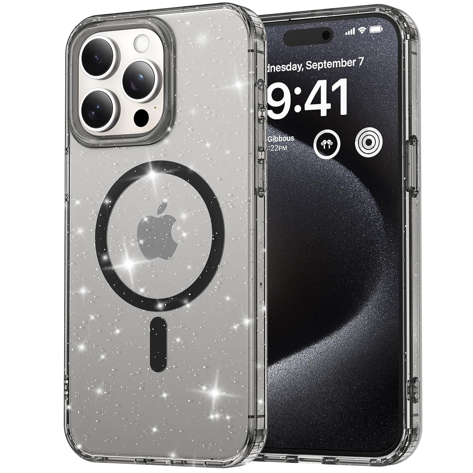 ELEHOLD for iPhone 16 Glitter Clear Magentic Case,Transparent Clear ...