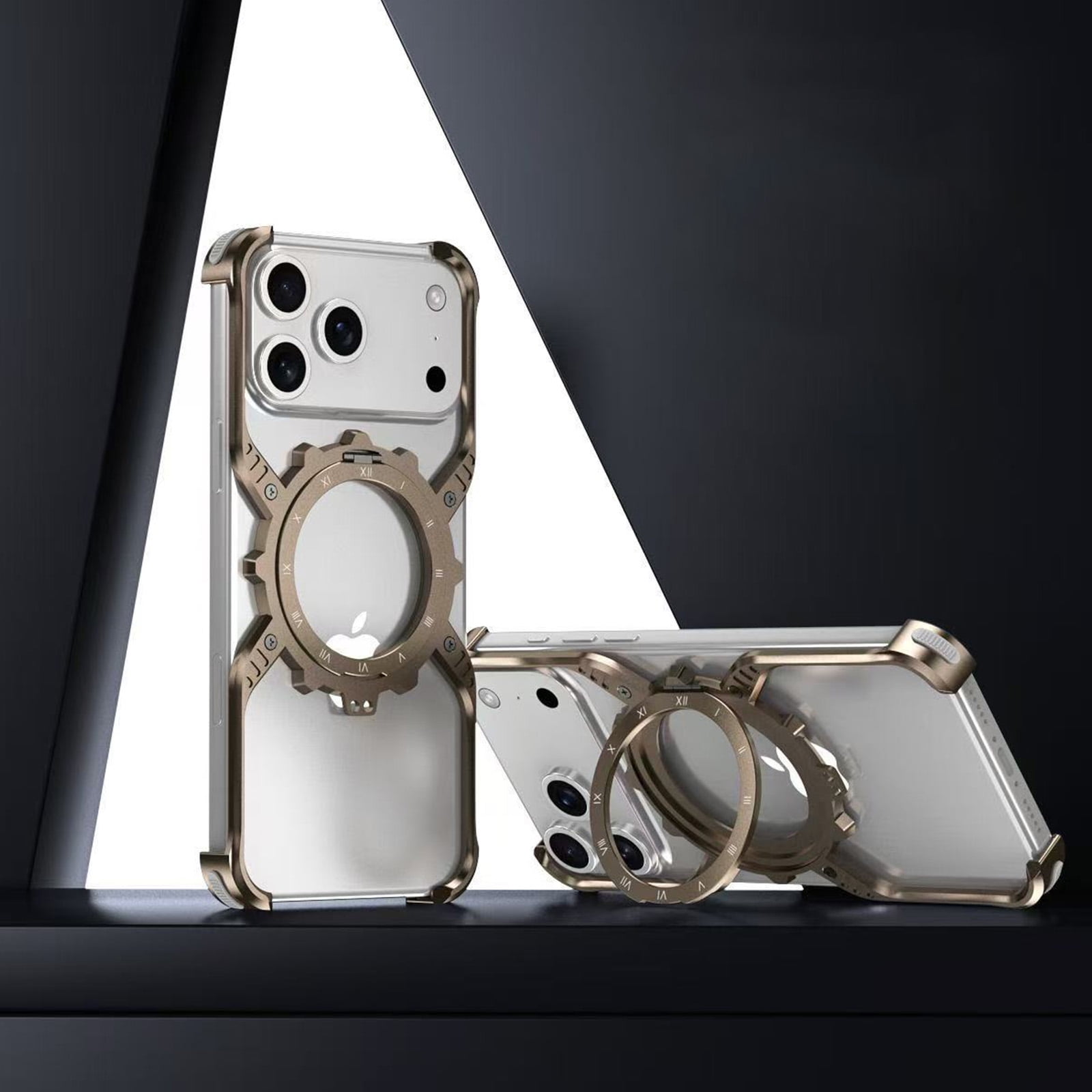 ELEHOLD for iPhone 17 Case, Magnetic Ring Kickstand Aluminum Metal ...