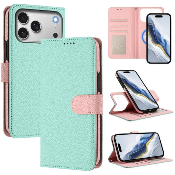 ELEHOLD For iPhone 17 Pro Flip Wallet Case, 2-in-1 Detachable Magnetic ...