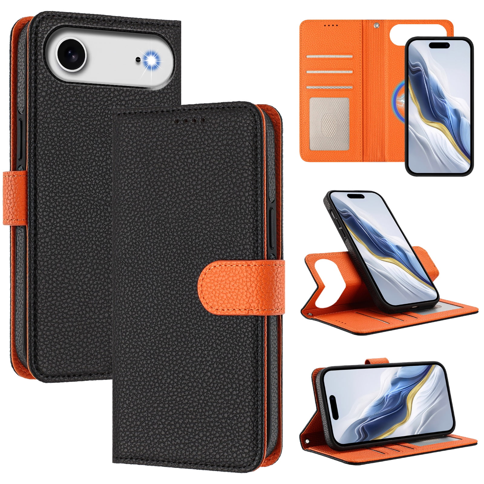 ELEHOLD For iPhone Air Flip Wallet Case, 2-in-1 Detachable Magnetic ...