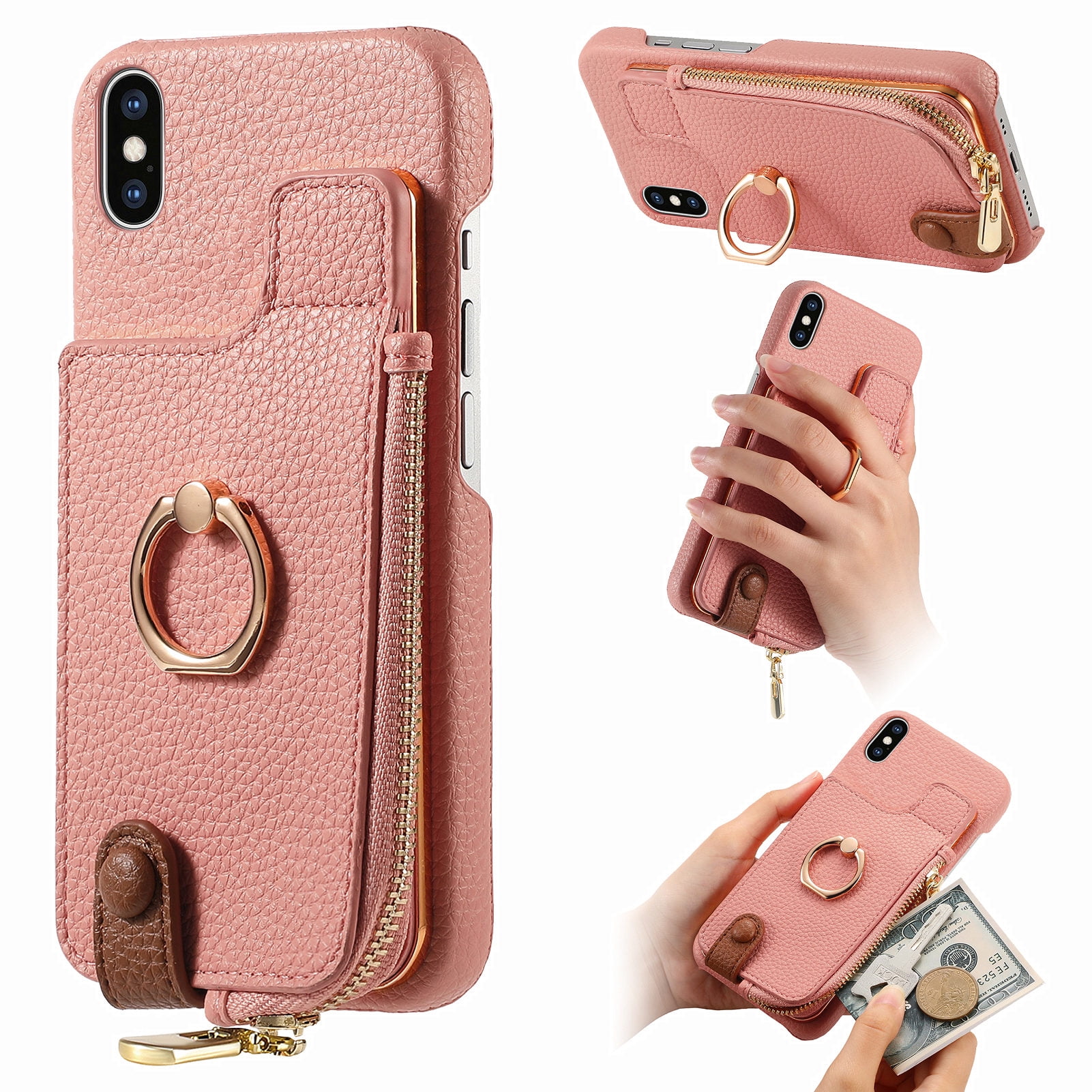 ELEHOLD for iPhone XR Luxury Leather Wallet Case with Back Flip Card ...