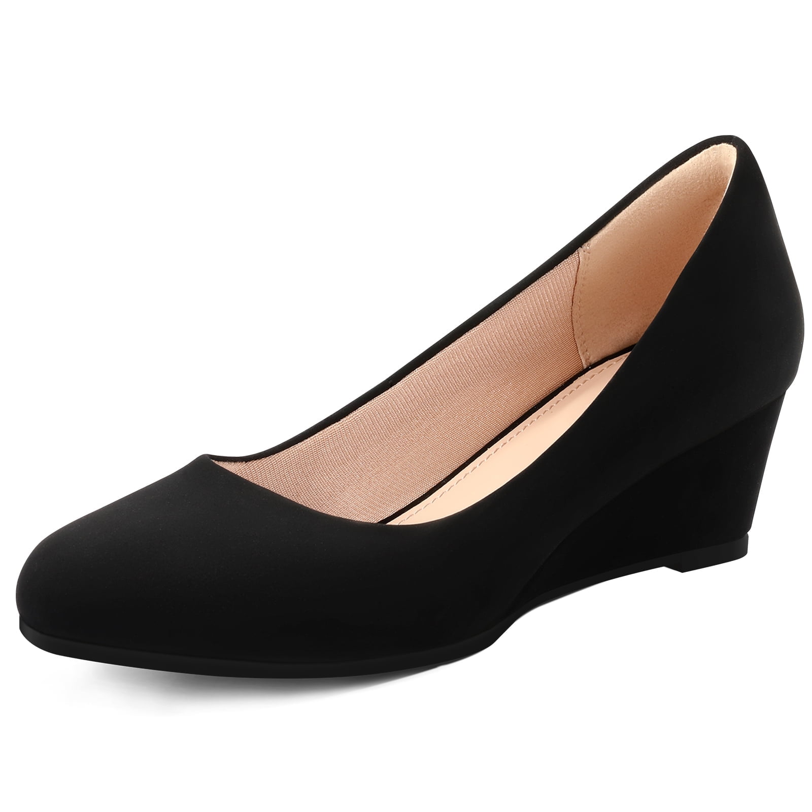 ELELax Women Wedges Pumps Low Heel 2 inch Wedge Comfortable Slip On ...