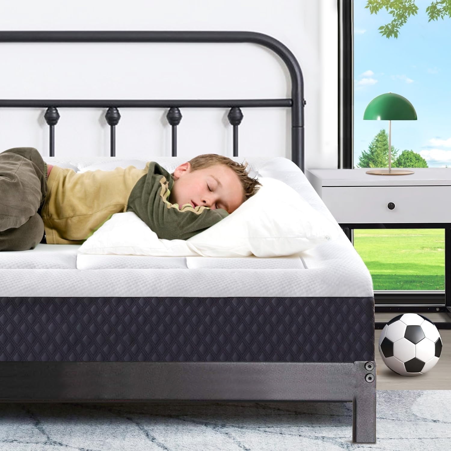ELEMUSE Narrow Twin 6" Gel Memory Foam Mattress, Medium Firm, Pillow ...