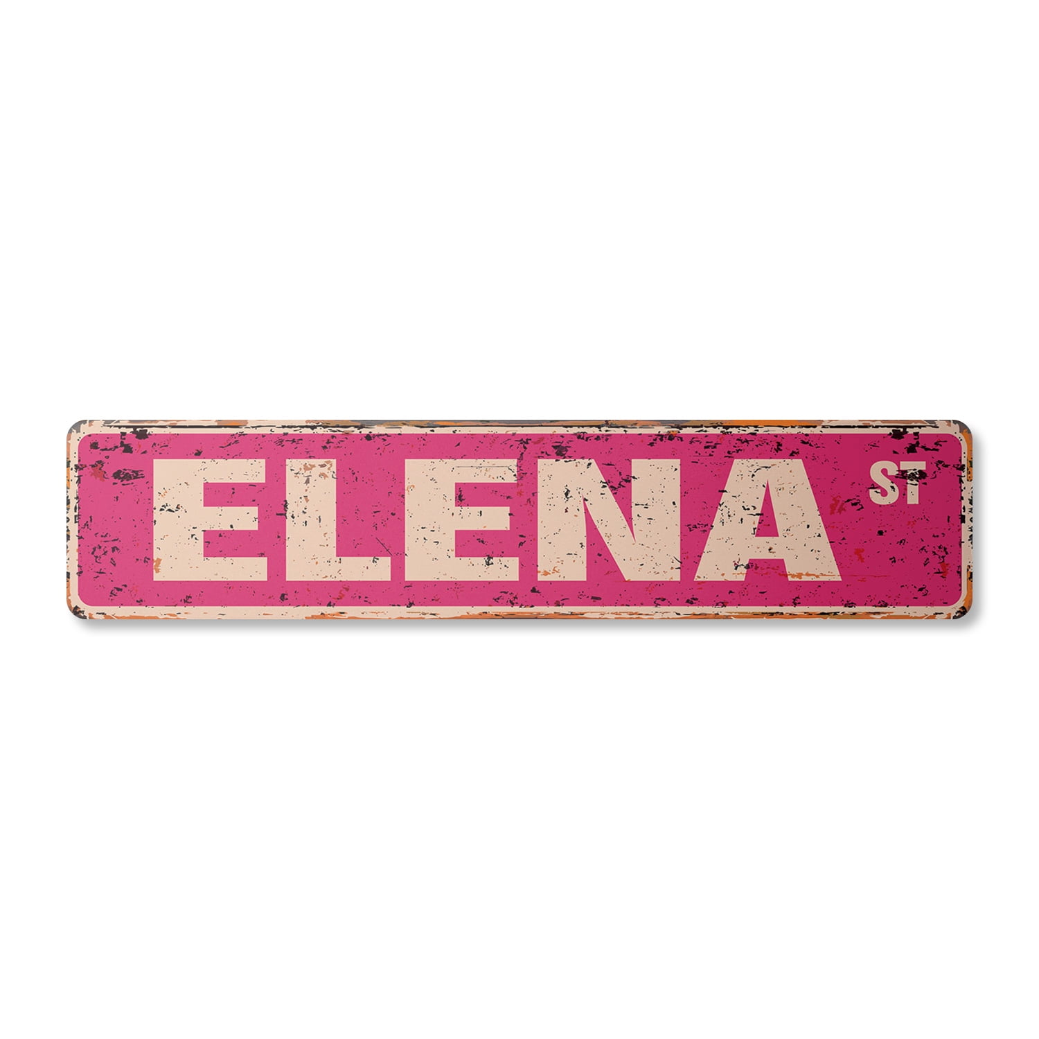 ELENA Vintage Plastic Street Sign Childrens Name Room Sign | Indoor ...