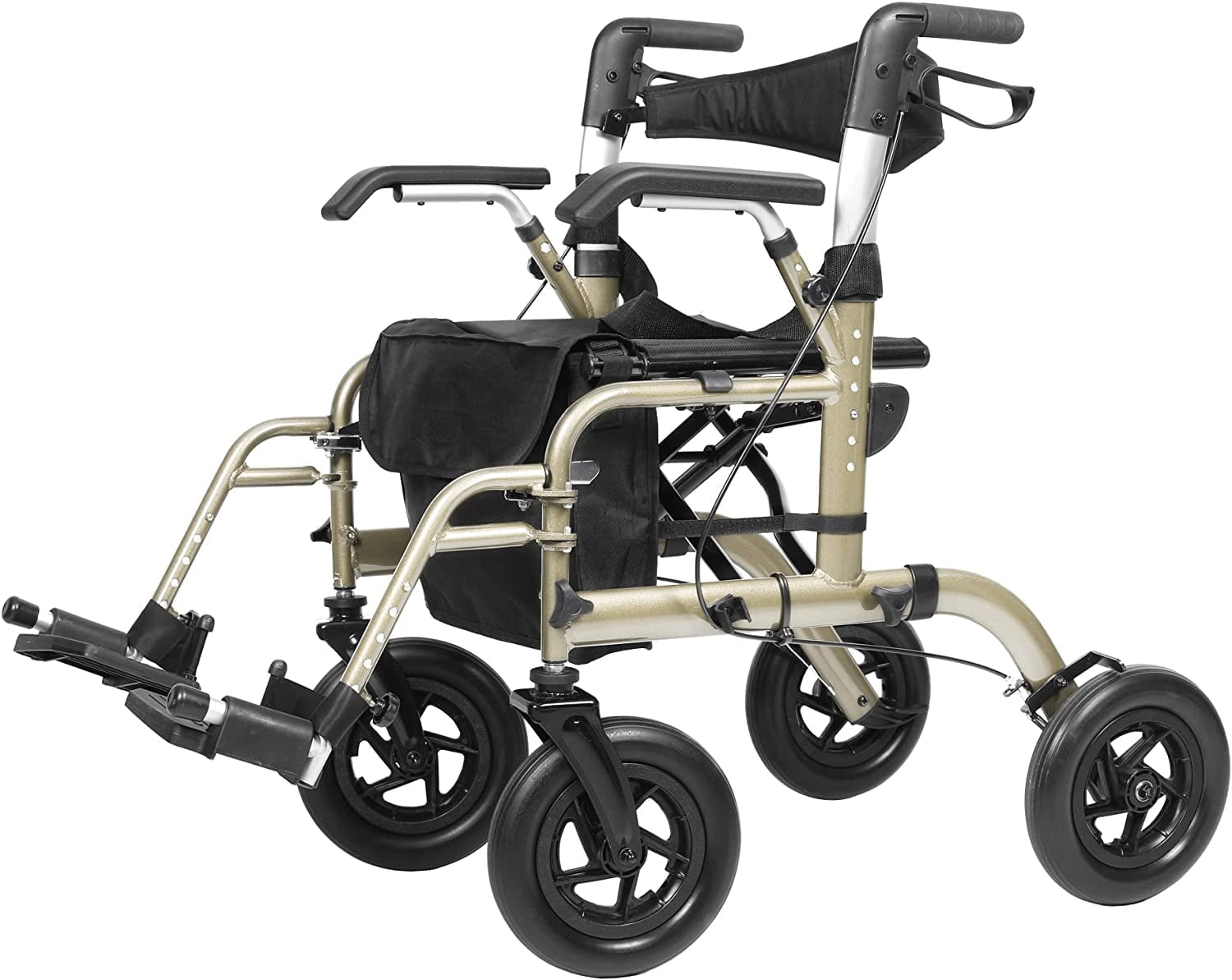 ELENKER 2 in 1 All-Terrain Rollator Walker & Transport Chair, Folding ...