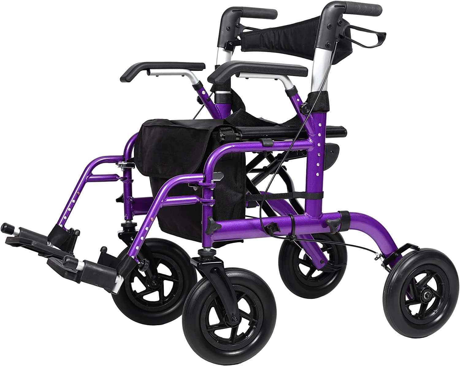 ELENKER 2 in 1 All-Terrain Rollator Walker & Transport Chair, Folding ...