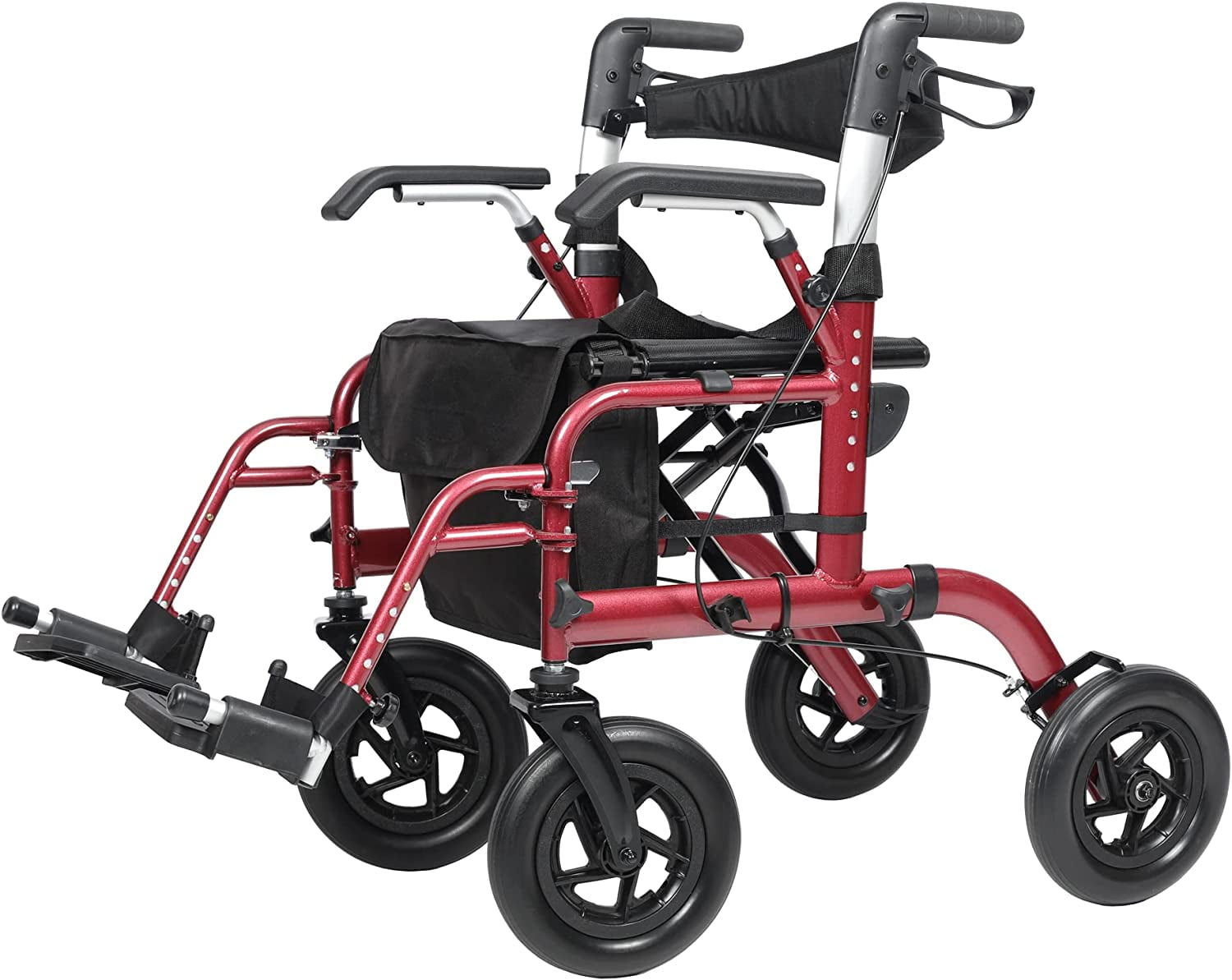 ELENKER 2 in 1 All-Terrain Rollator & Chair, 10” Wheels, Folding ...