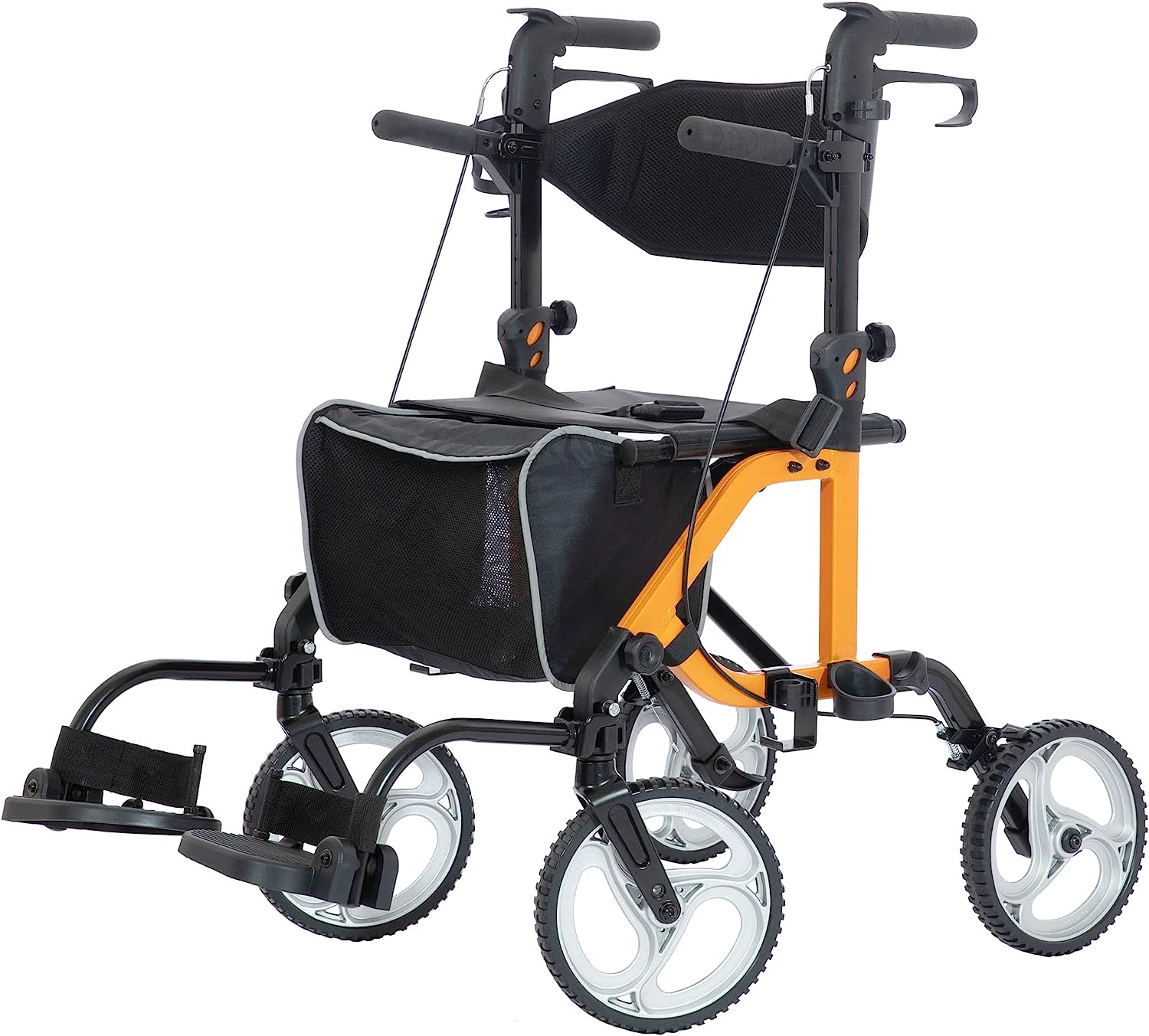Goplus Folding Medical Rollator Walker Aluminum Transport Chair ...