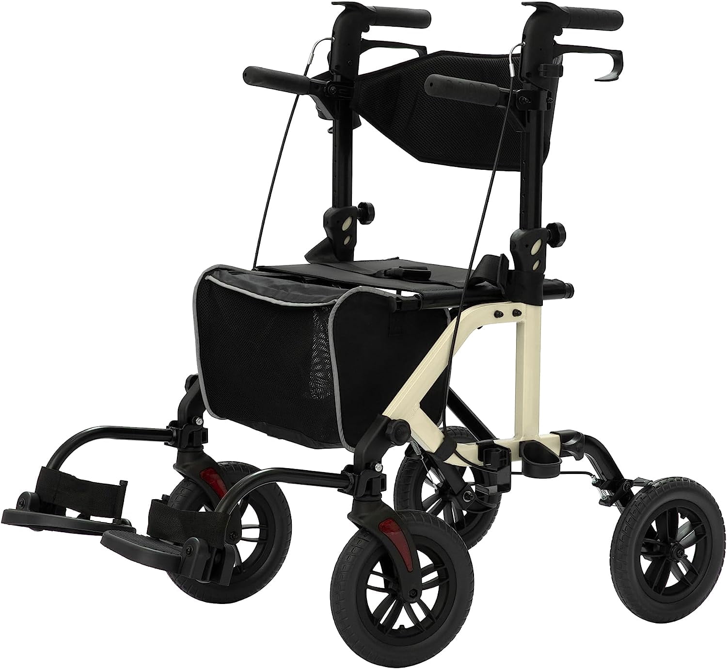 ELENKER All-Terrain 2 in 1 Folding Rollator Walker & Transport ...