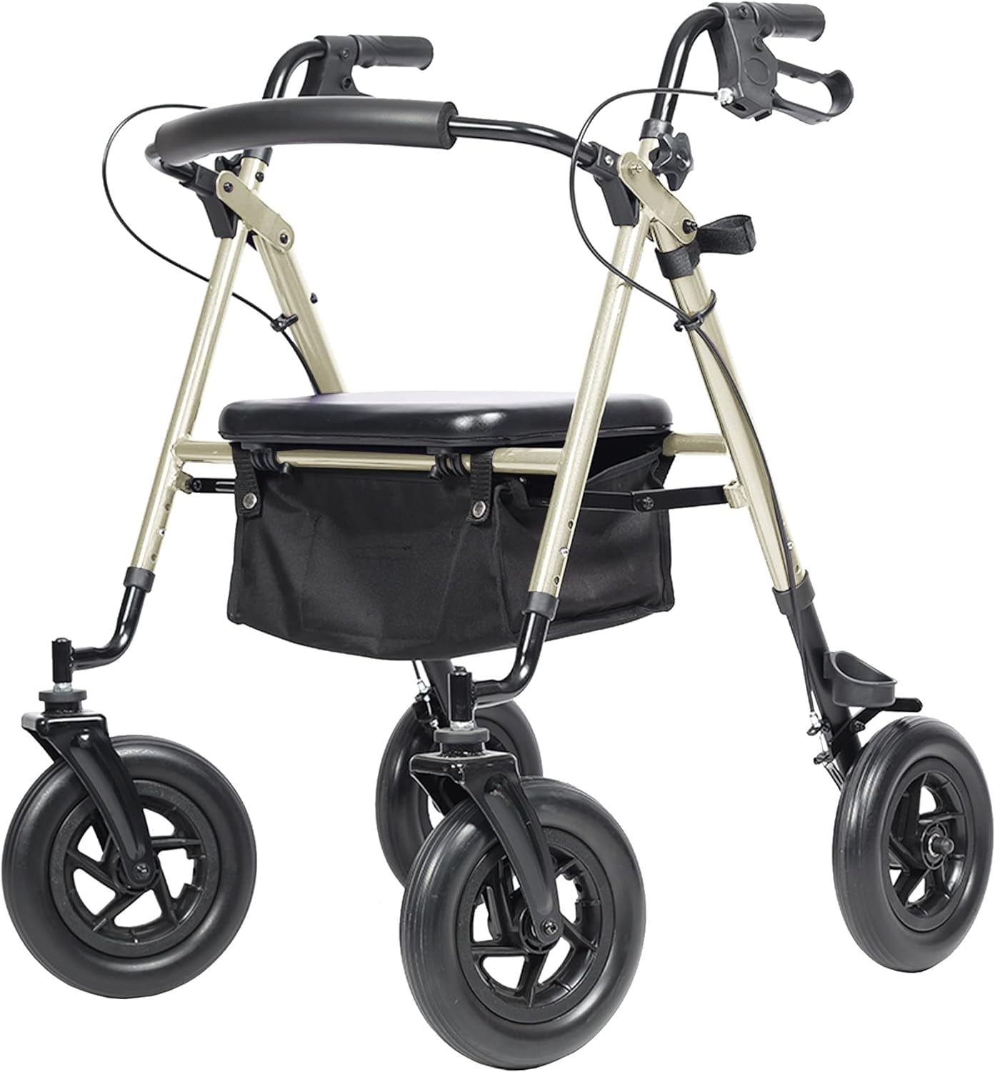 ELENKER All-Terrain Seniors' Rollator Walker with 10” Rubber Wheels ...