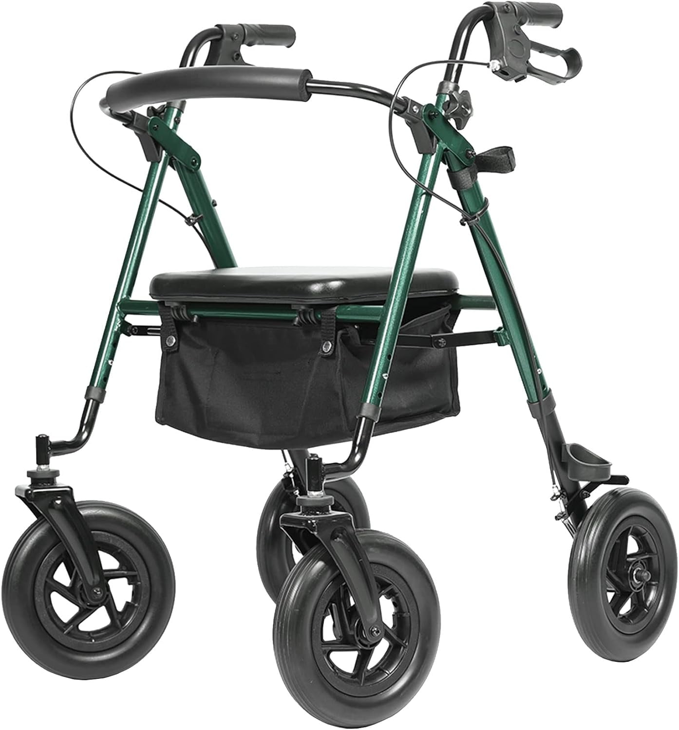 ELENKER All-Terrain Rollator Walker with 10” Rubber Wheels for Seniors ...
