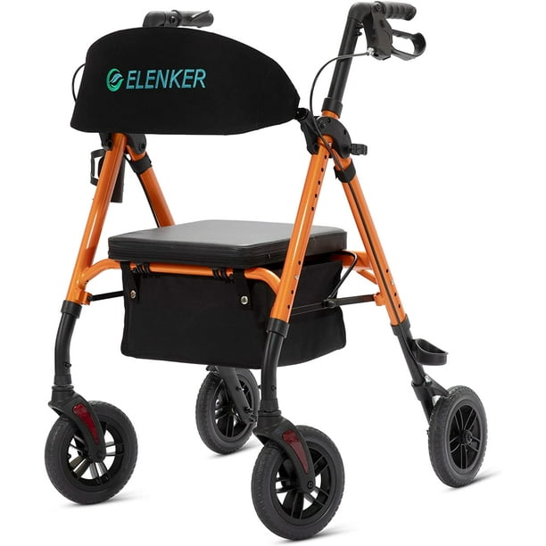 Free Shipping! ELENKER All-Terrain Rollator Walker with 8‚Äù Wheels ...