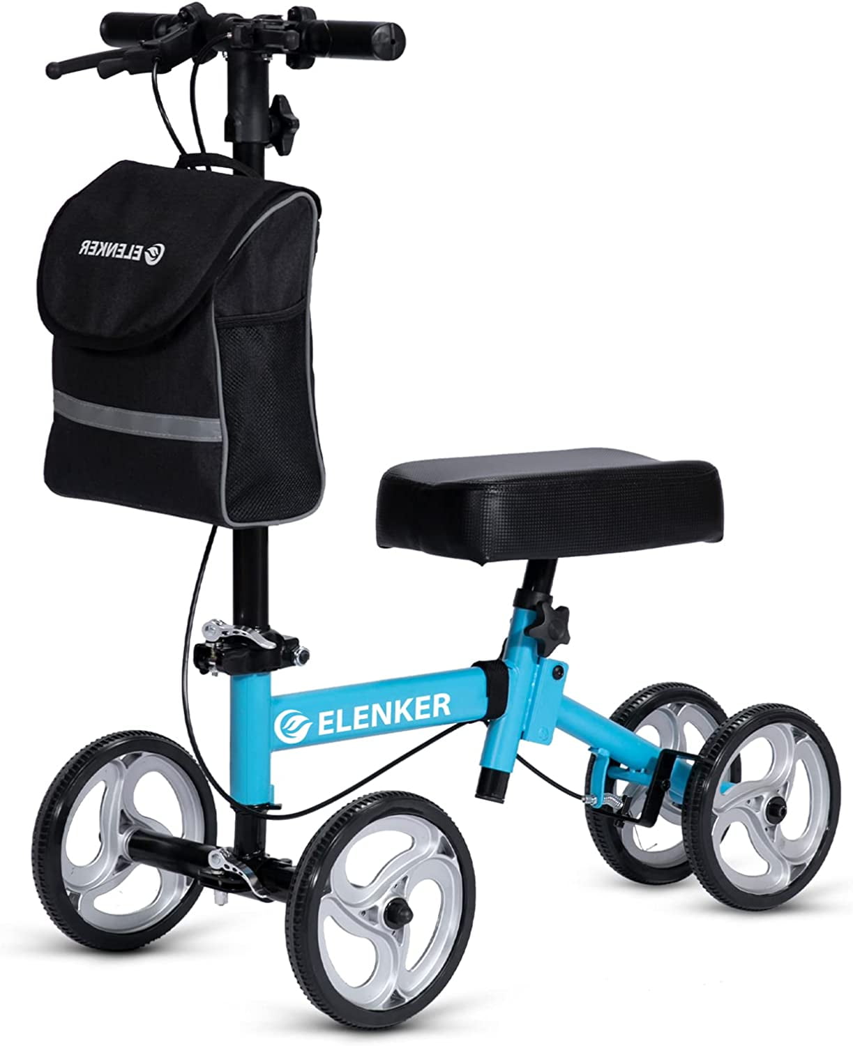 ELENKER Economy Knee Scooter, Steerable Walker, Foldable with Basket ...