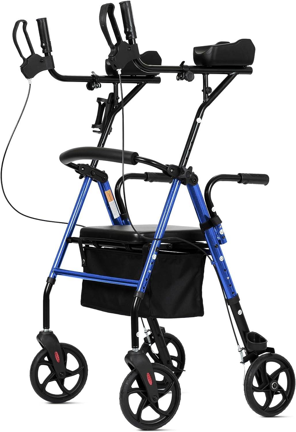 ELENKER Stand Up Folding Rollator Walker, Aluminum Upright Rollator ...