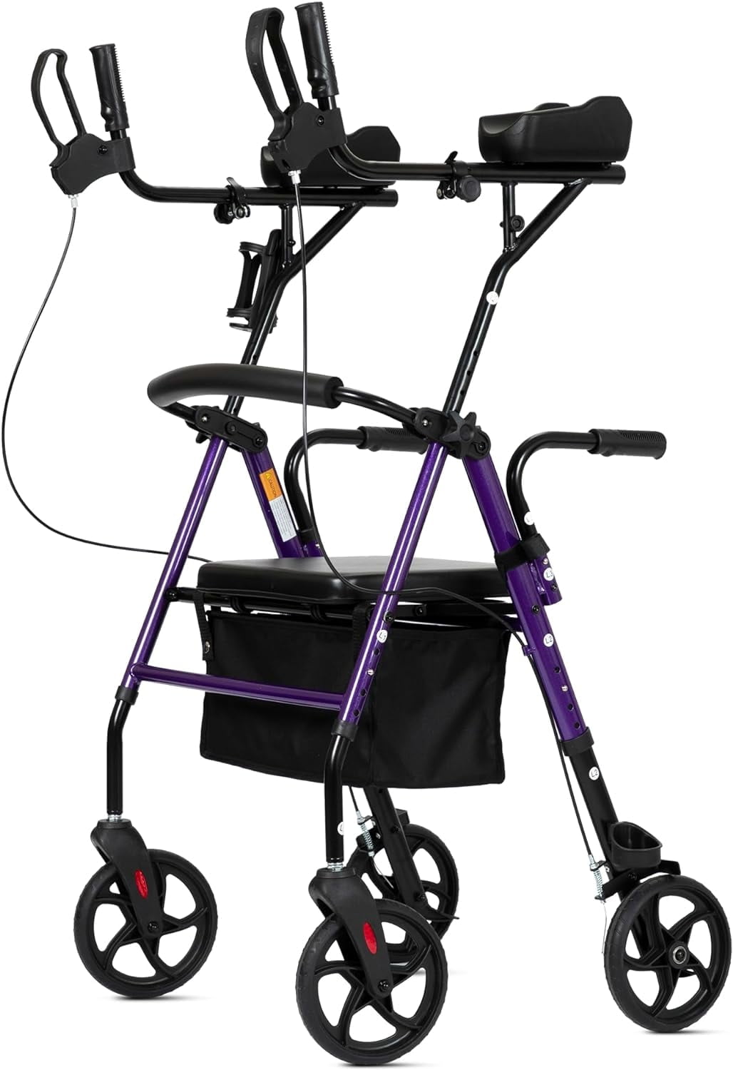 ELENKER Stand up Folding Rollator Walker, Aluminum Upright Rollator ...