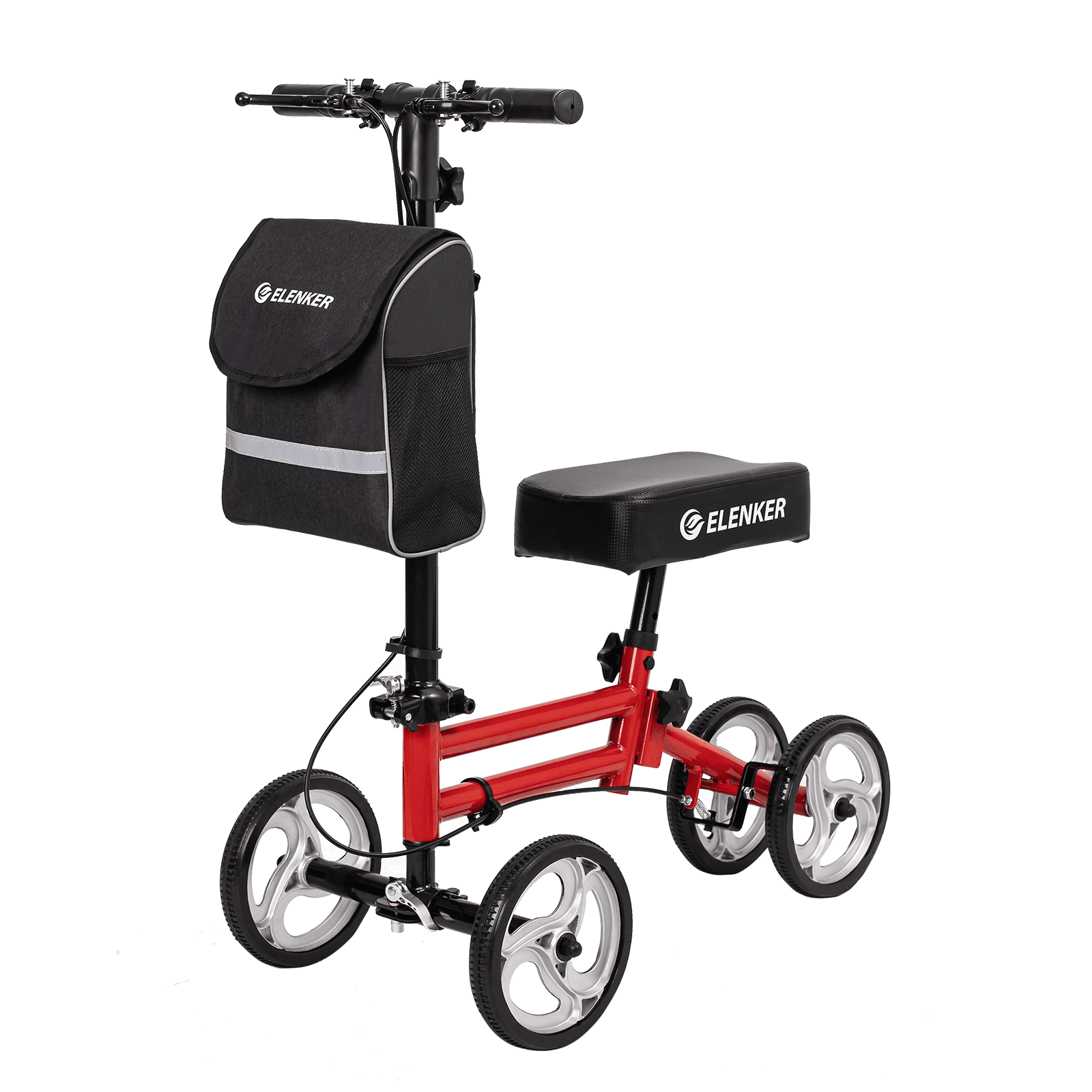 ELENKER 4-Wheel Steerable Knee Scooter, Leg Rolling Cast for Foot ...
