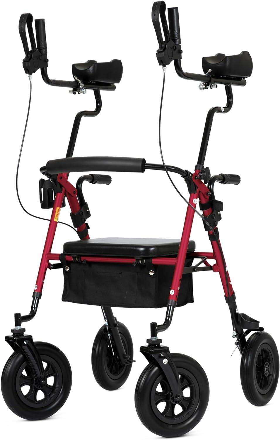 ELENKER Upright Rollator Walker, All-Terrain Stand up Rolling Walker ...