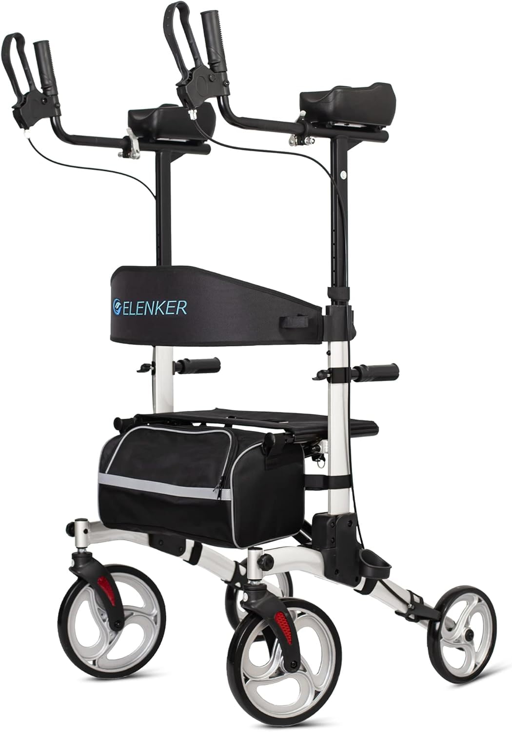 ELENKER Upright Rollator Walker, Tall Folding Rollator Walker with 10 ... ELENKER Upright Rollator Walker, Tall Folding Rollator Walker with 10 ...