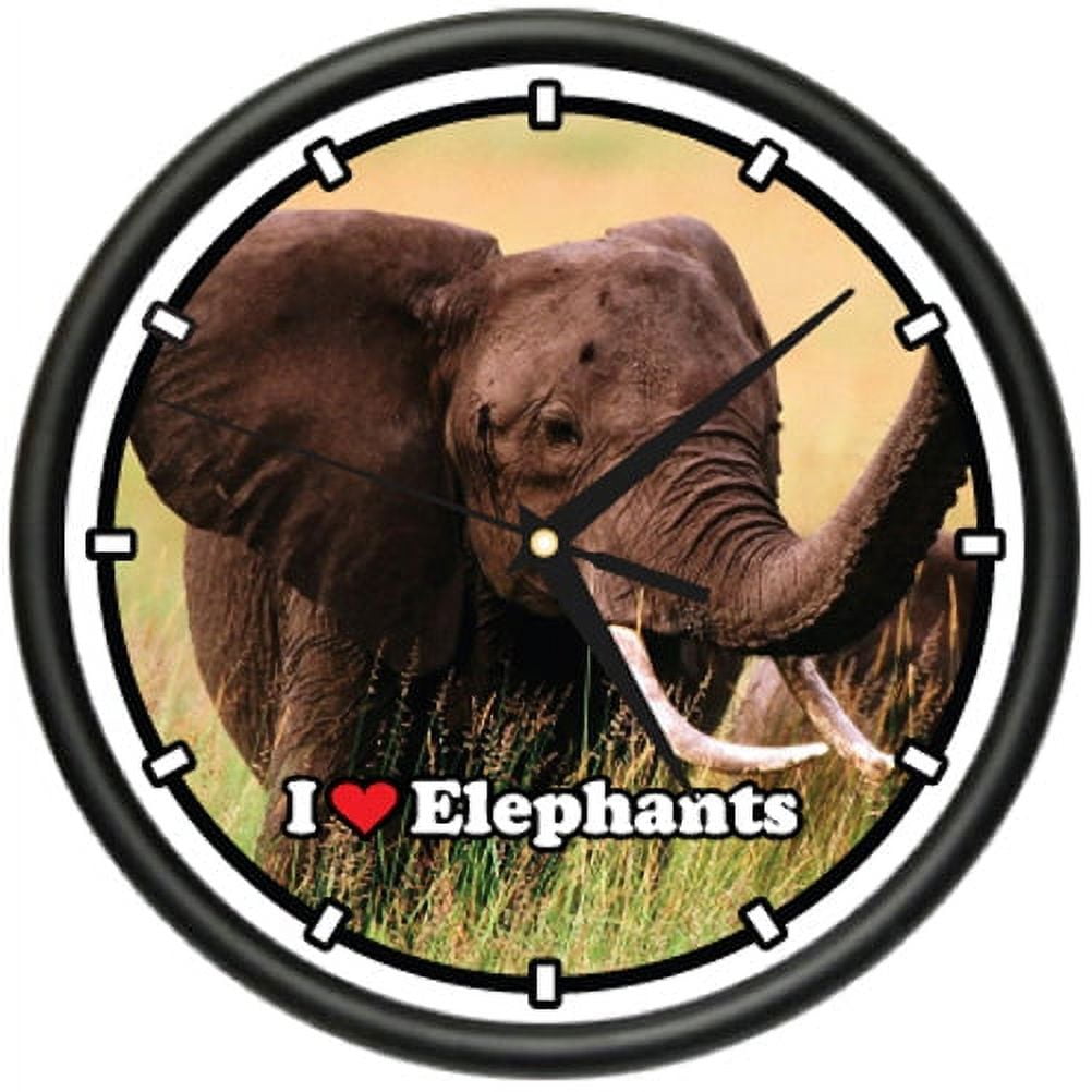 ELEPHANT Wall Clock elephants animal zoo african gift - Walmart.com