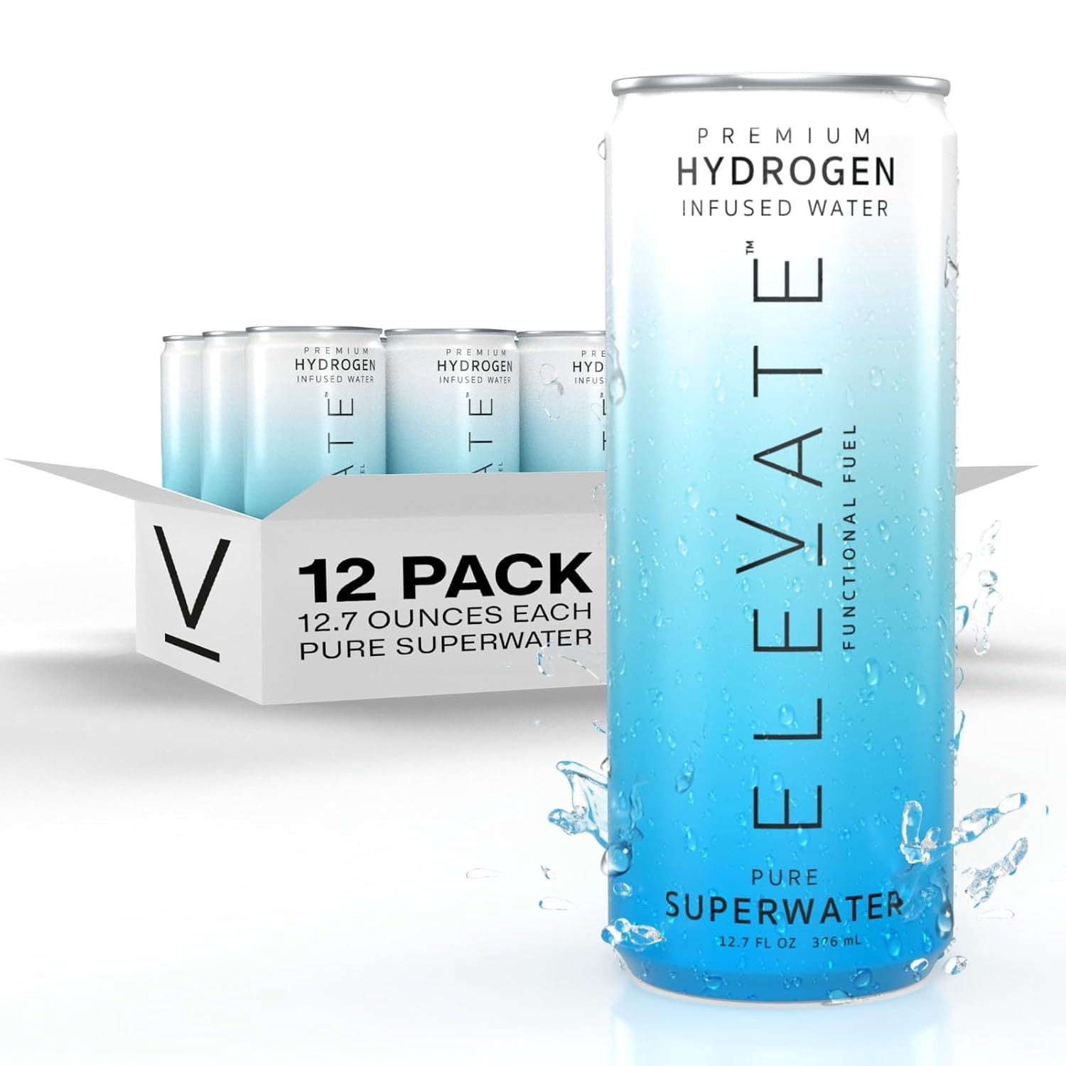 ELEVATE SUPERWATER Premium Hydrogen Water (12 pack). Highest Hydrogen ...
