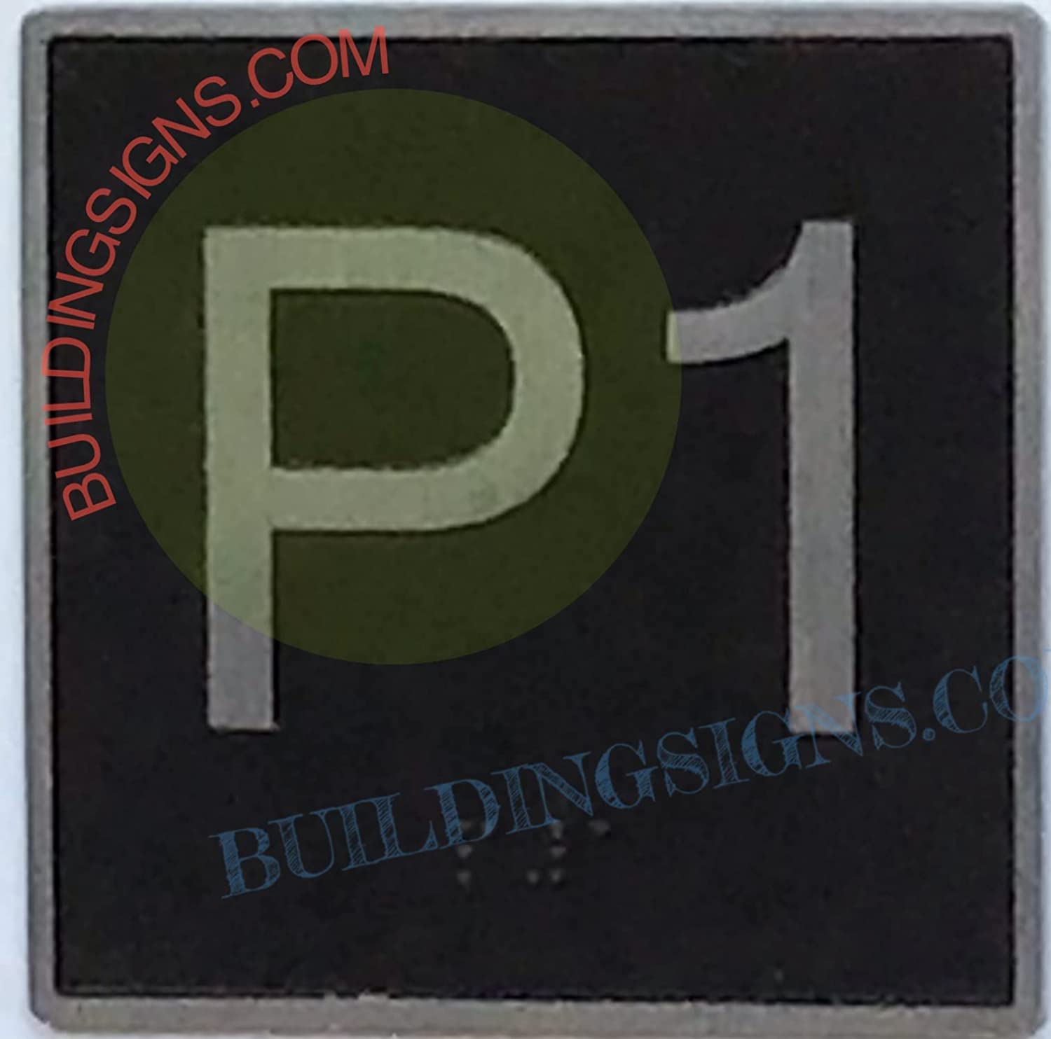 ELEVATOR FLOOR NUMBER P1 SIGN- ELEVATOR JAMB PLATE FLOOR parking 1 SIGN ...