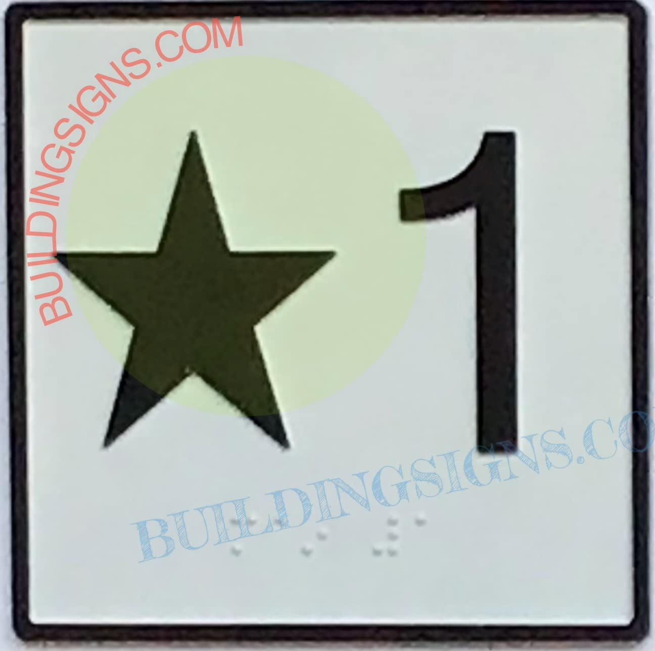 ELEVATOR FLOOR NUMBER STAR 1 SIGN- ELEVATOR JAMB PLATE FLOOR STAR 1 ...