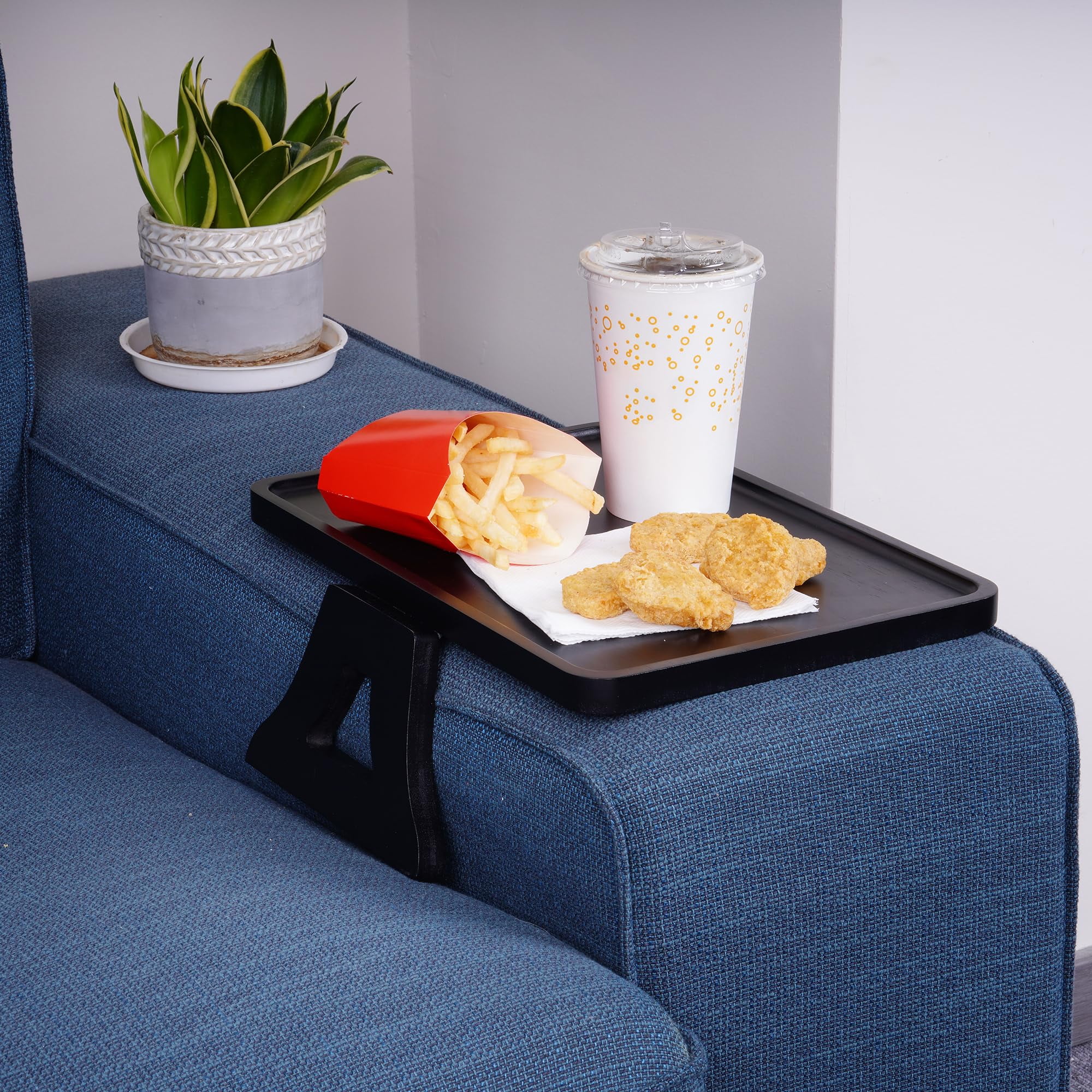 ELEVON Foldable Snack Food Couch Arm Table, Portable Sofa Tray, Stable ...