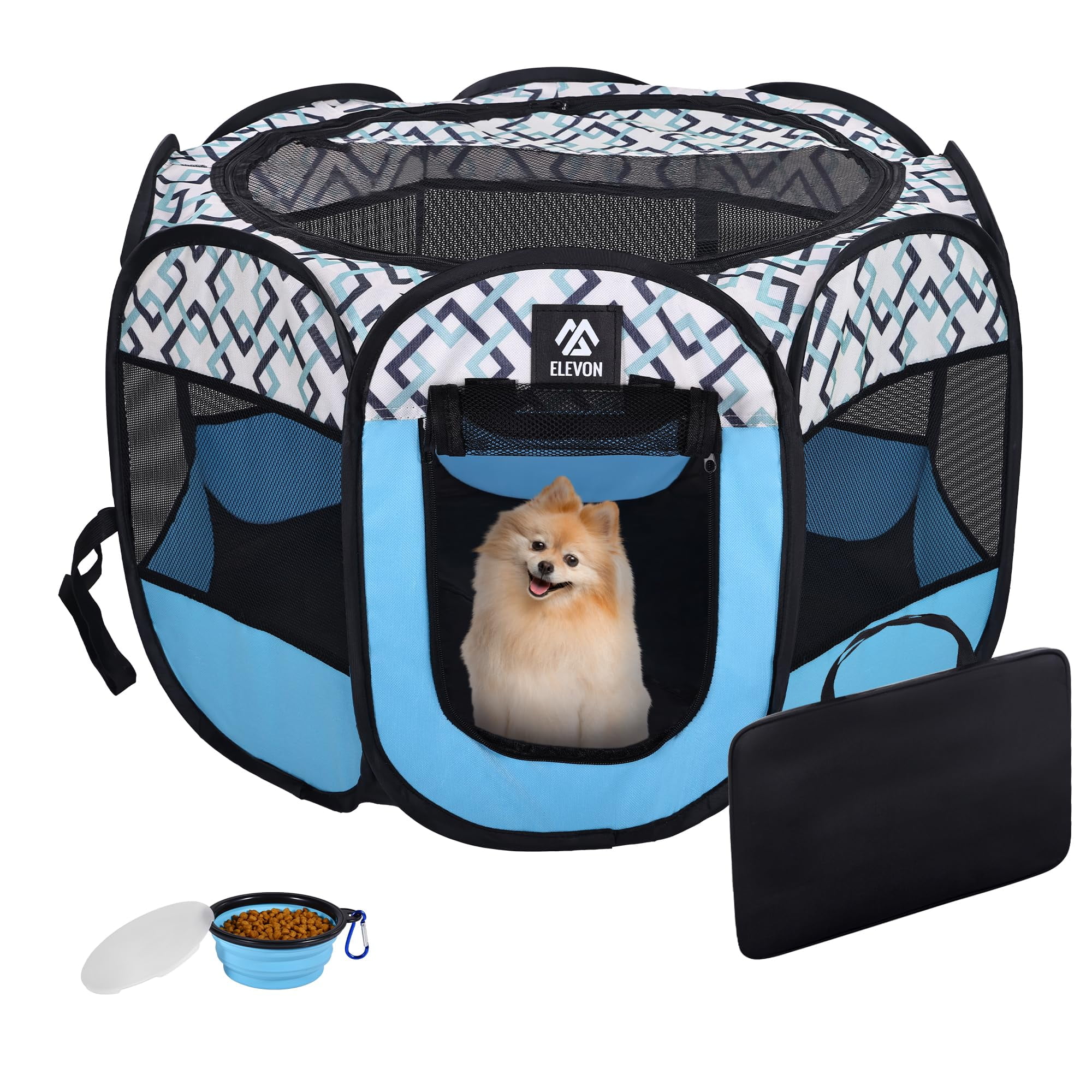 ELEVON Portable Pet Playpen, Dog Playpen Outdoor Tent Kennel, Water ...